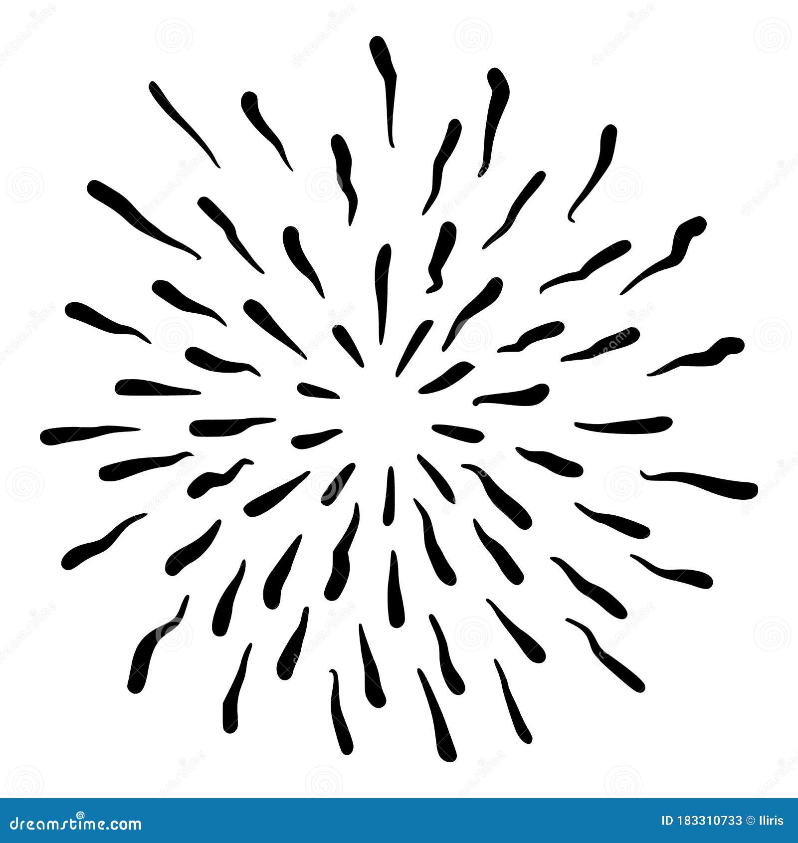 Vector Doodle Sun Rays or Starbursts. Stock Illustration - Illustration ...