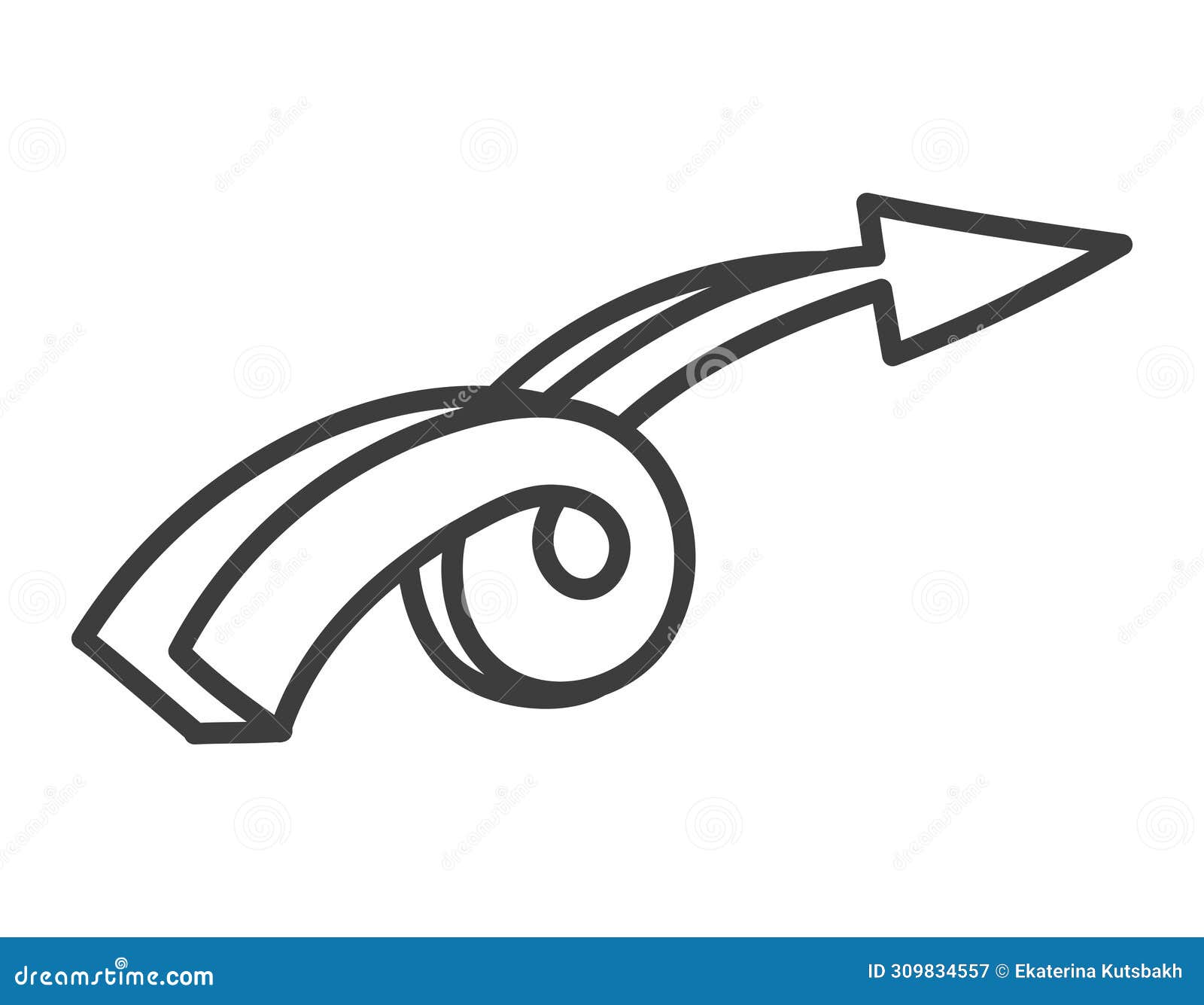 Vector Isolated Doodle Symbol of Funny Arrow. Stock Vector ...