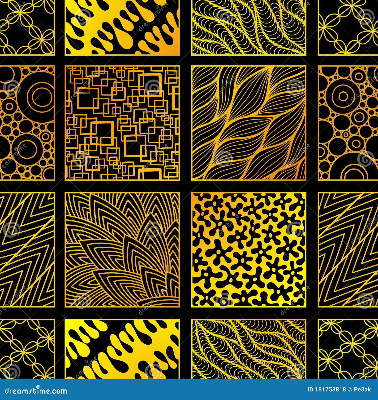 Vector Doodle Tile Pattern. Hand-drawn Mosaic Seamless Ornament Stock ...