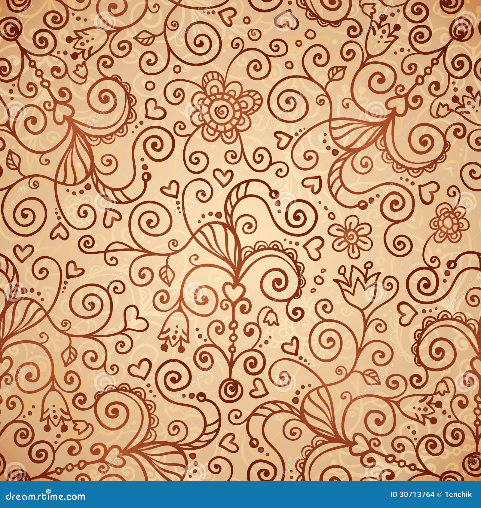 Vector Doodles Vintage Ornate Seamless Pattern Stock Vector ...