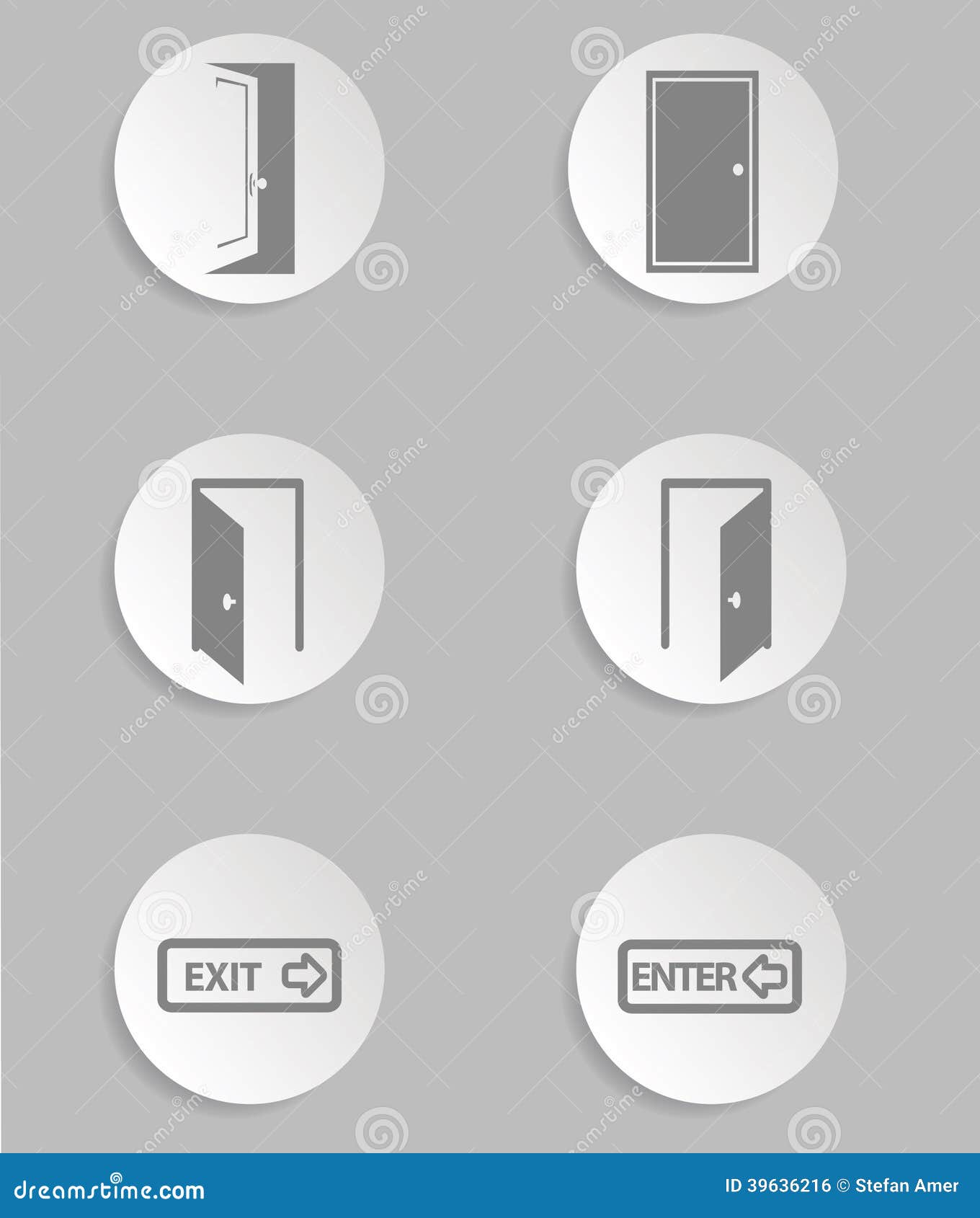 Vector Door icons, enter stock vector. Illustration of entrance - 39636216