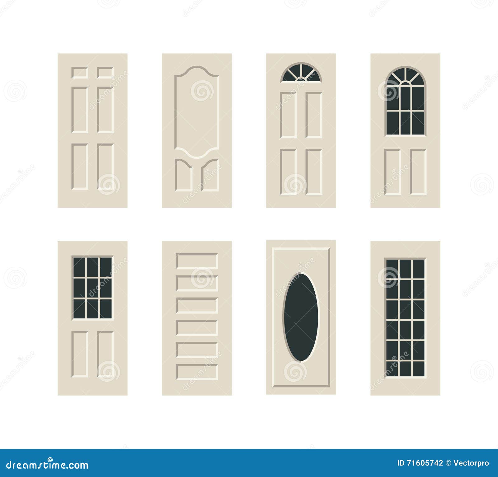 Vector doors set stock vector. Illustration of approach - 71605742
