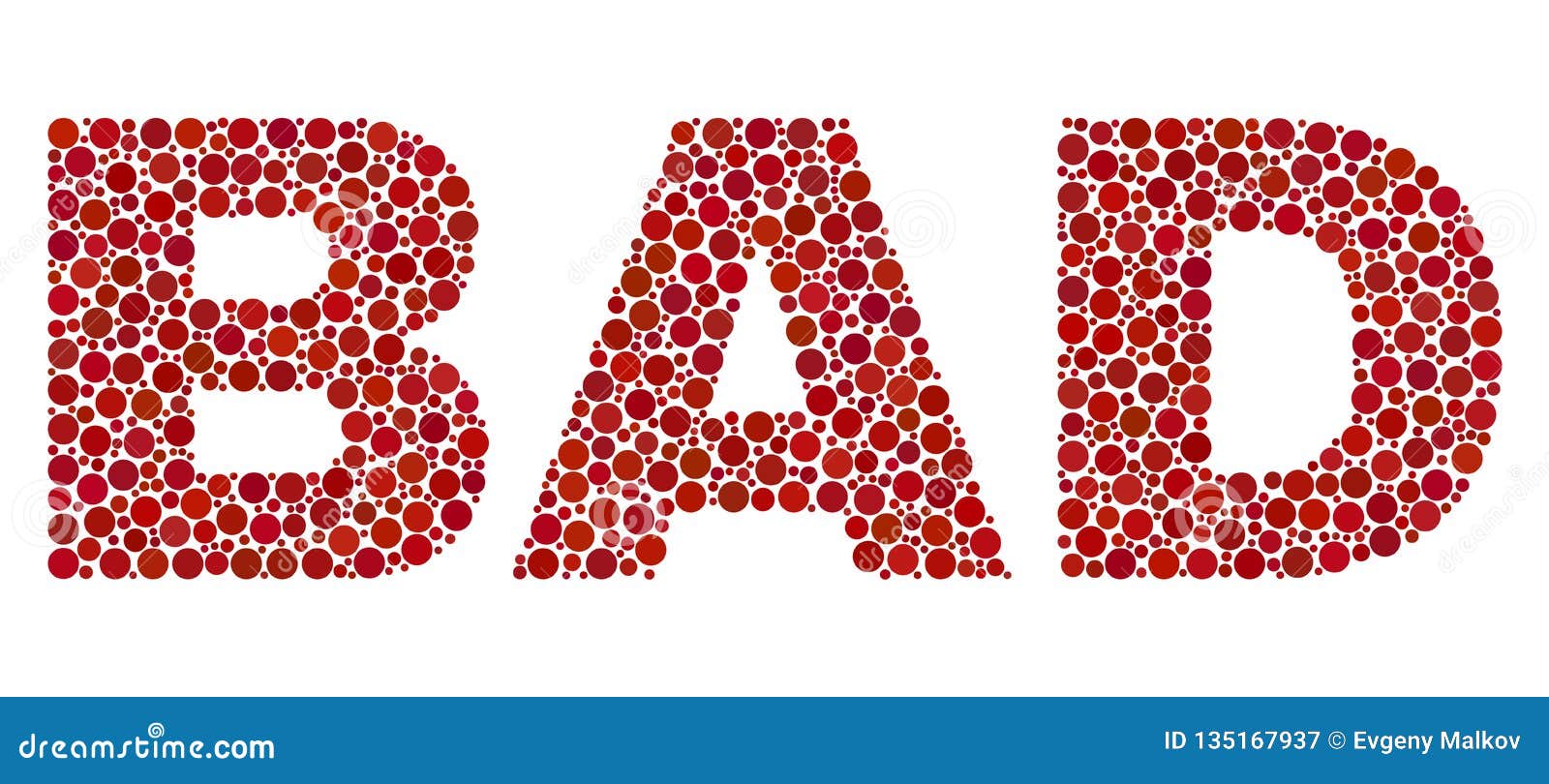 BAD Text in Dot Style stock vector. Illustration of filled - 135167937