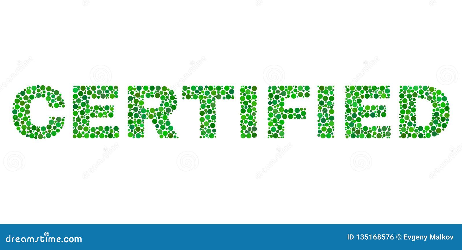CERTIFIED Text in Dot Style Stock Vector - Illustration of approval ...