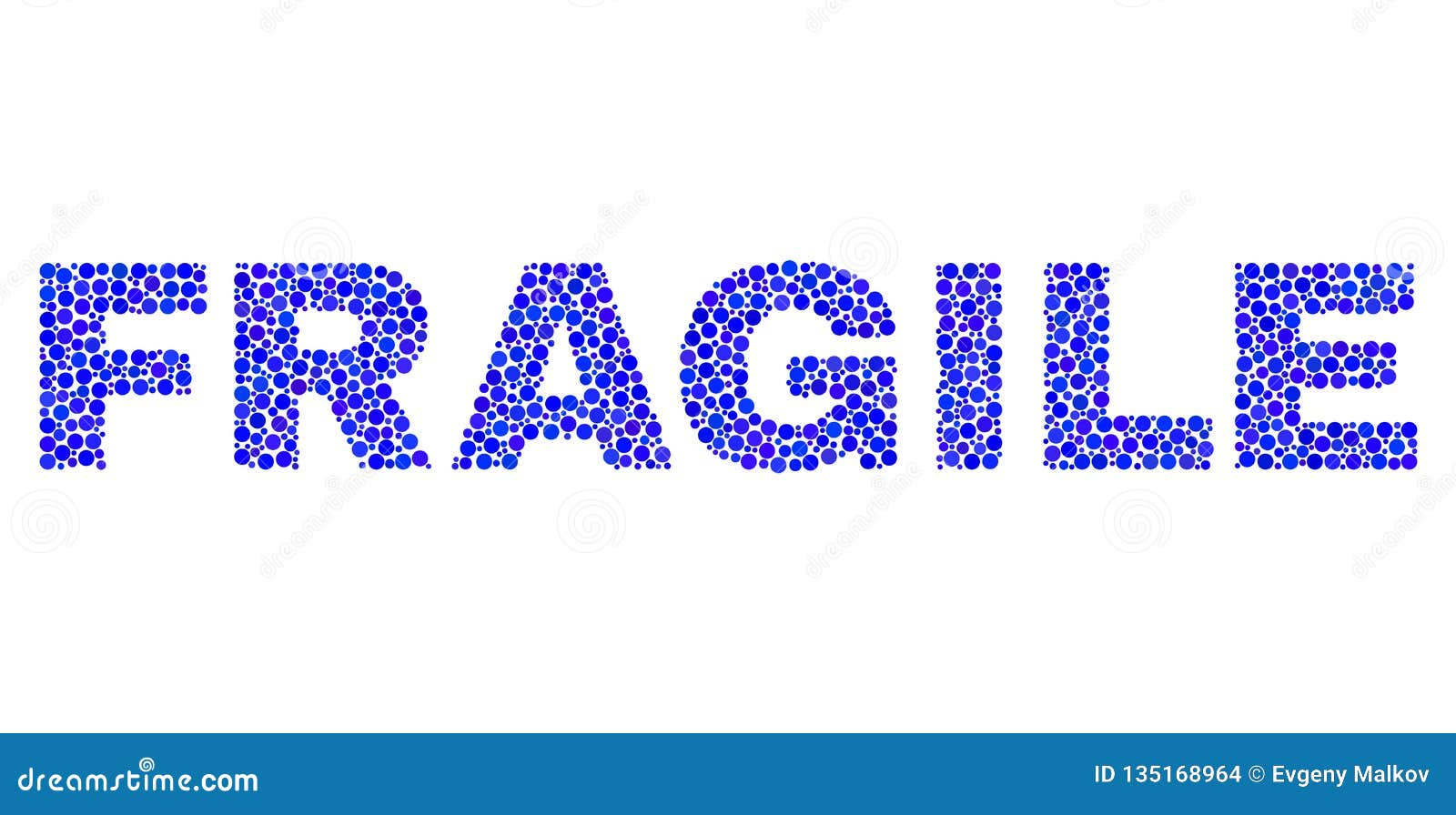 FRAGILE Text in Dot Style stock vector. Illustration of abstraction ...