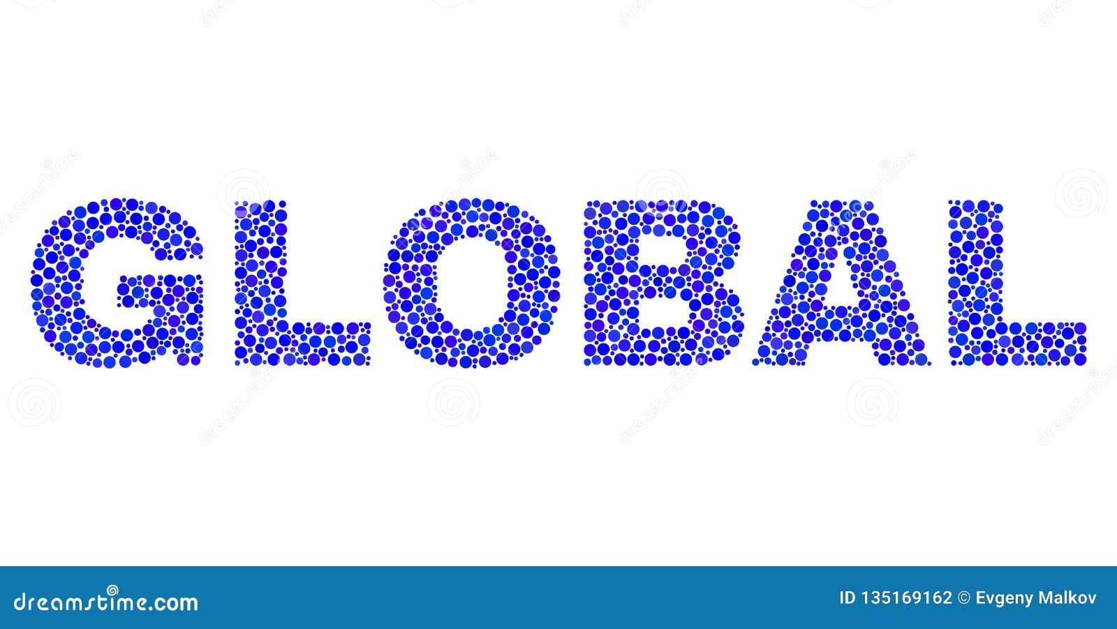 GLOBAL Text in Dot Style stock vector. Illustration of mosaic - 135169162