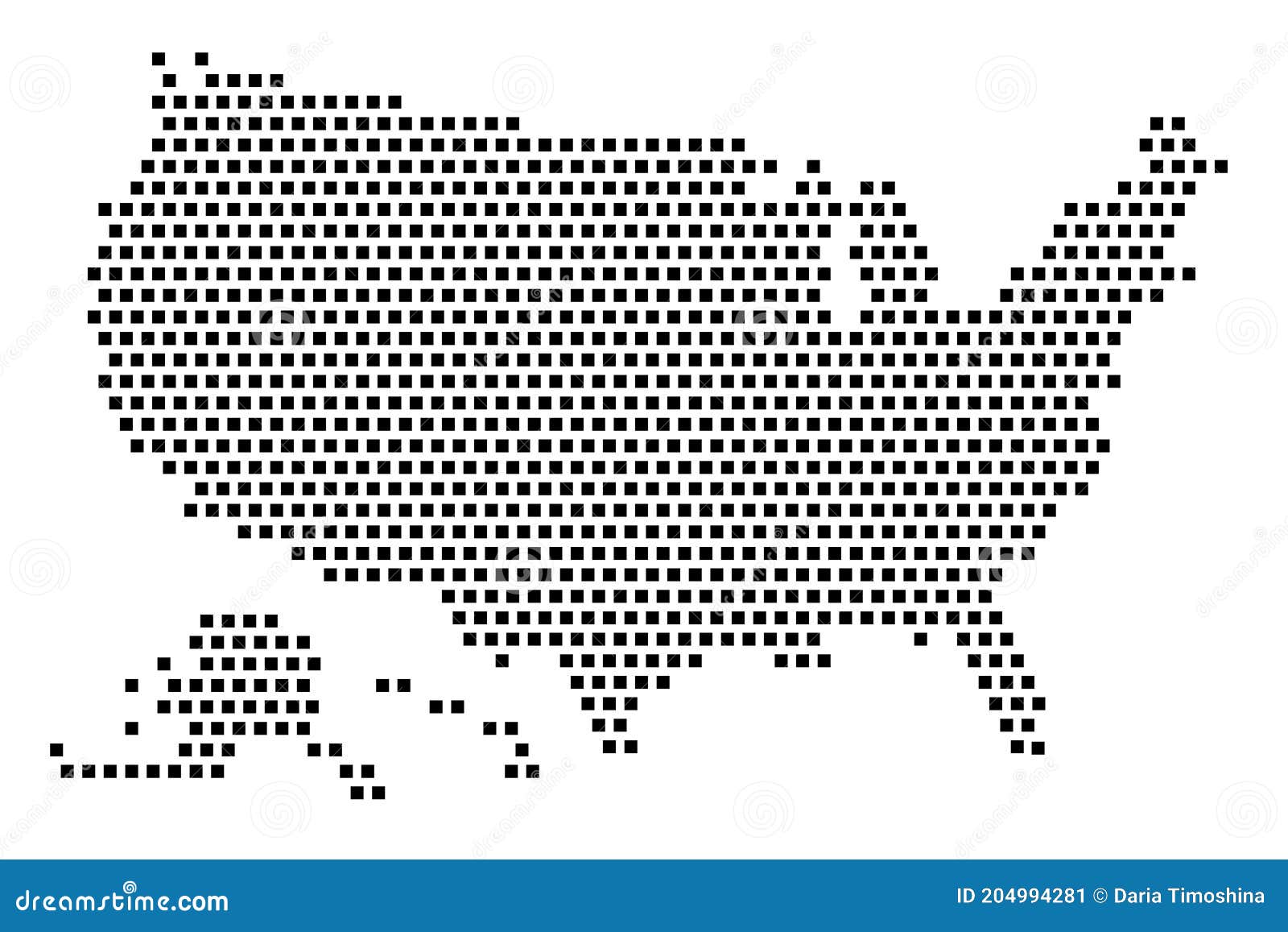 Vector Dot Map of the United States of America Stock Vector ...