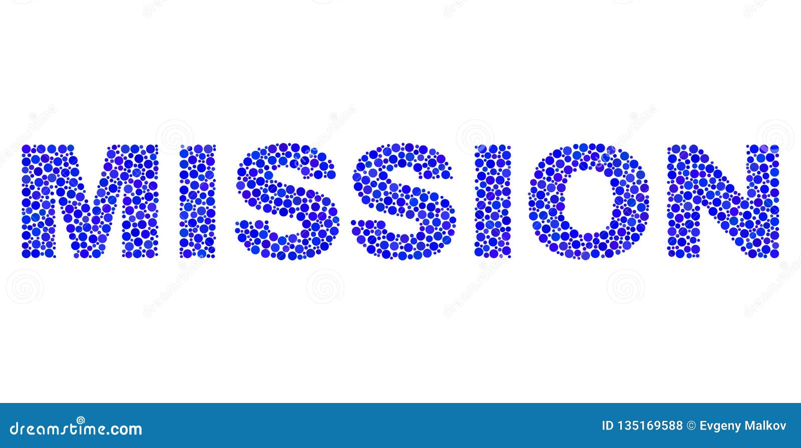 MISSION Text in Dot Style stock vector. Illustration of isolated ...