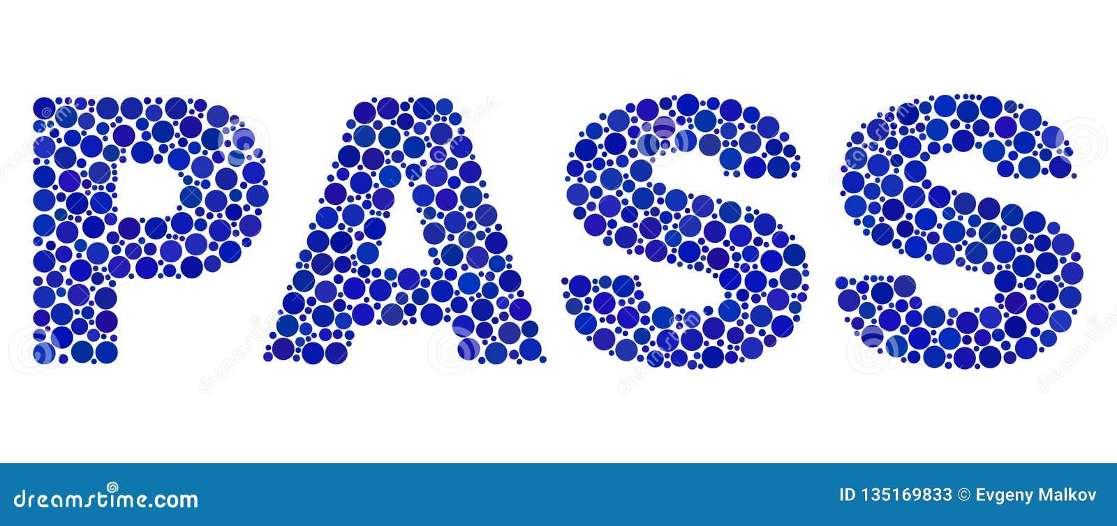PASS Text in Dot Style stock vector. Illustration of pixel - 135169833