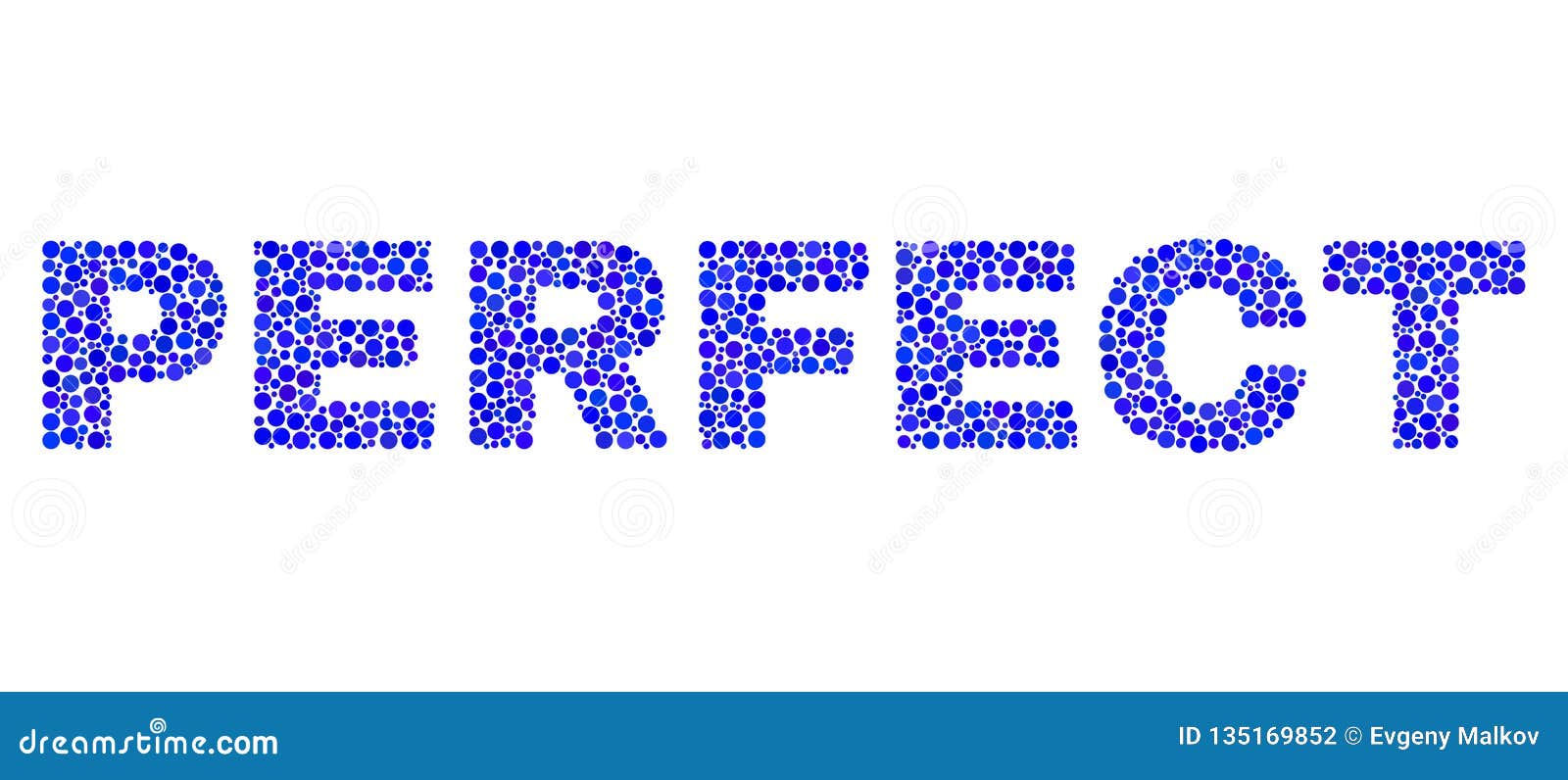 PERFECT Text in Dot Style stock vector. Illustration of title - 135169852