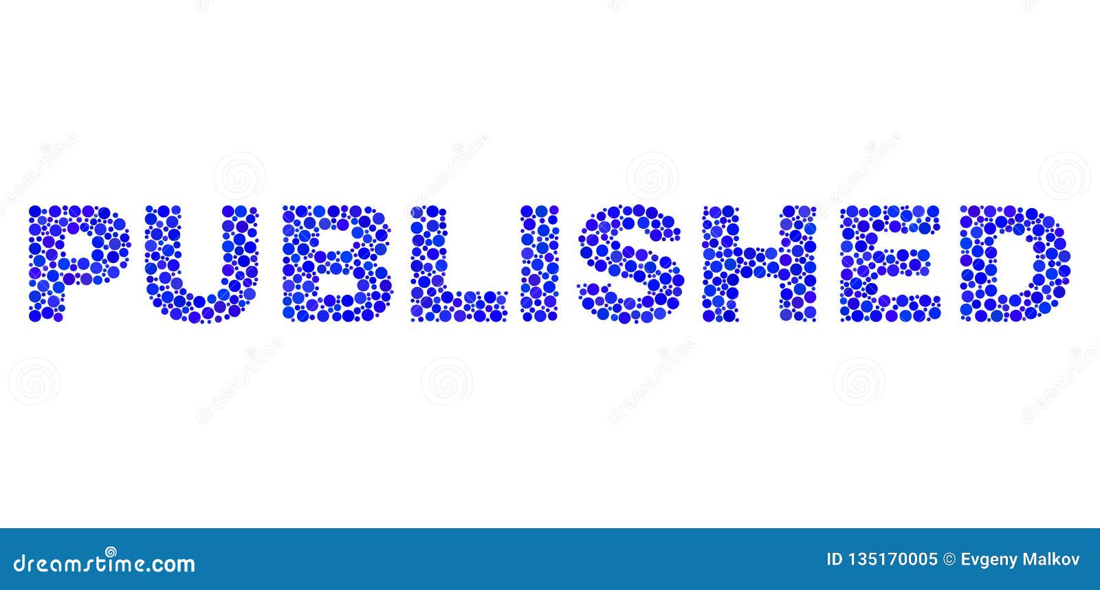 PUBLISHED Text in Dot Style Stock Vector - Illustration of collage ...
