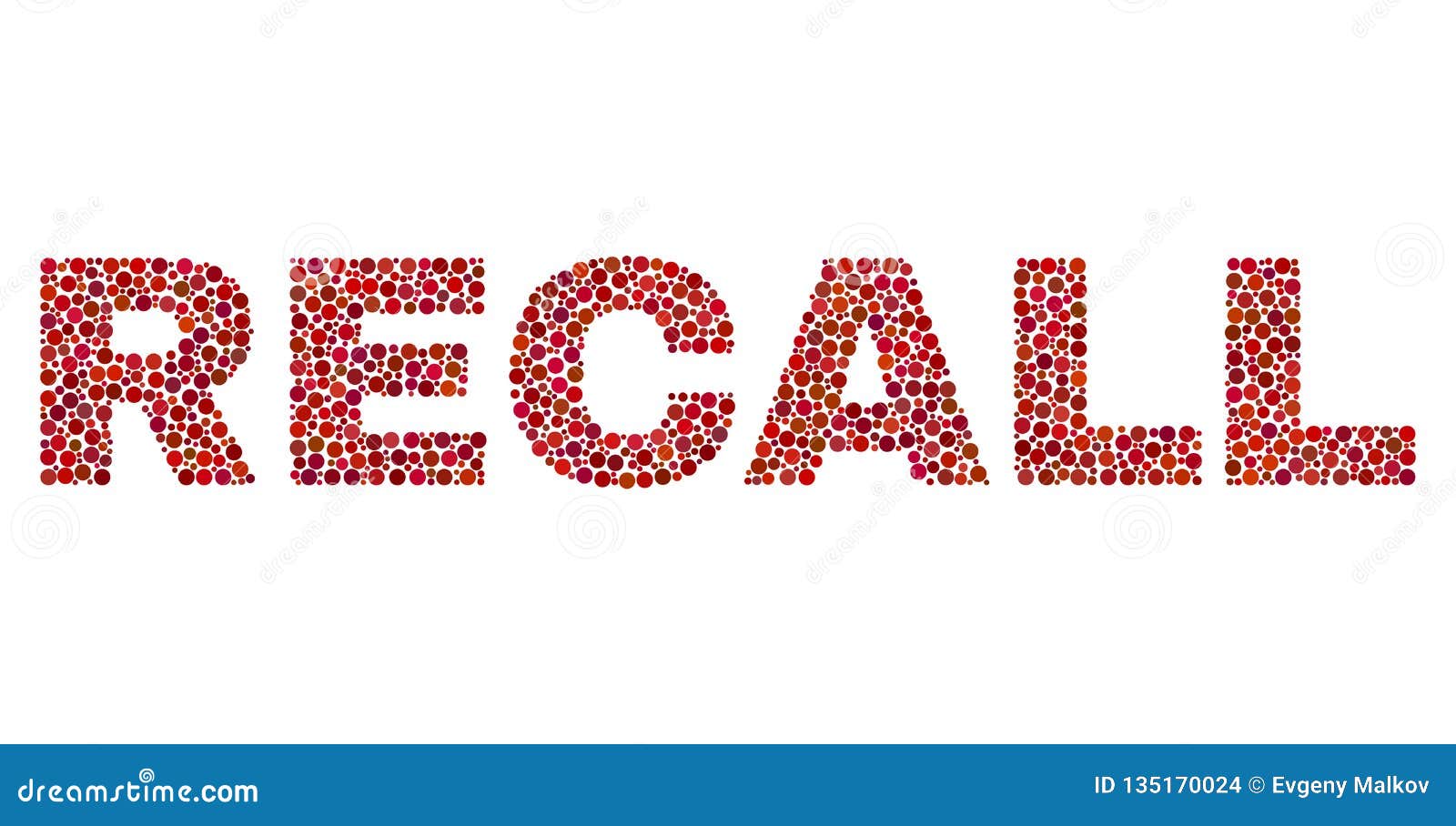 RECALL Text in Dot Style stock vector. Illustration of dots - 135170024