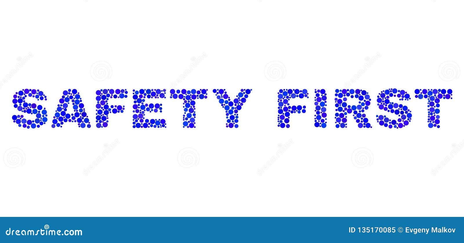 SAFETY FIRST Text in Dot Style Stock Vector - Illustration of combined ...