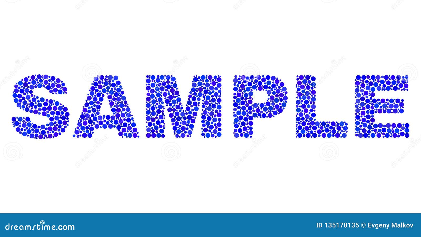 SAMPLE Text in Dot Style stock vector. Illustration of collage - 135170135