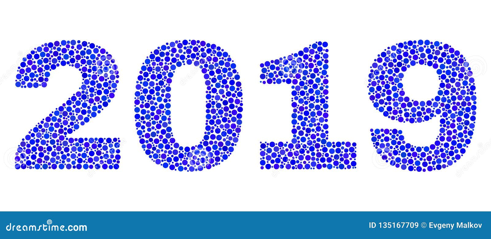 2019 Text in Dot Style stock vector. Illustration of combination ...