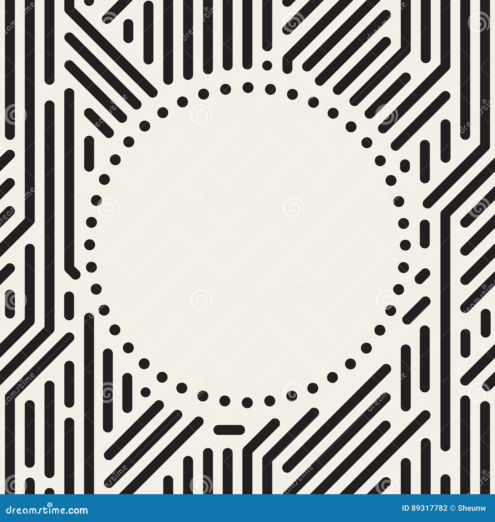 Vector Dots Circle Frame in Digital Style. Stock Vector - Illustration ...