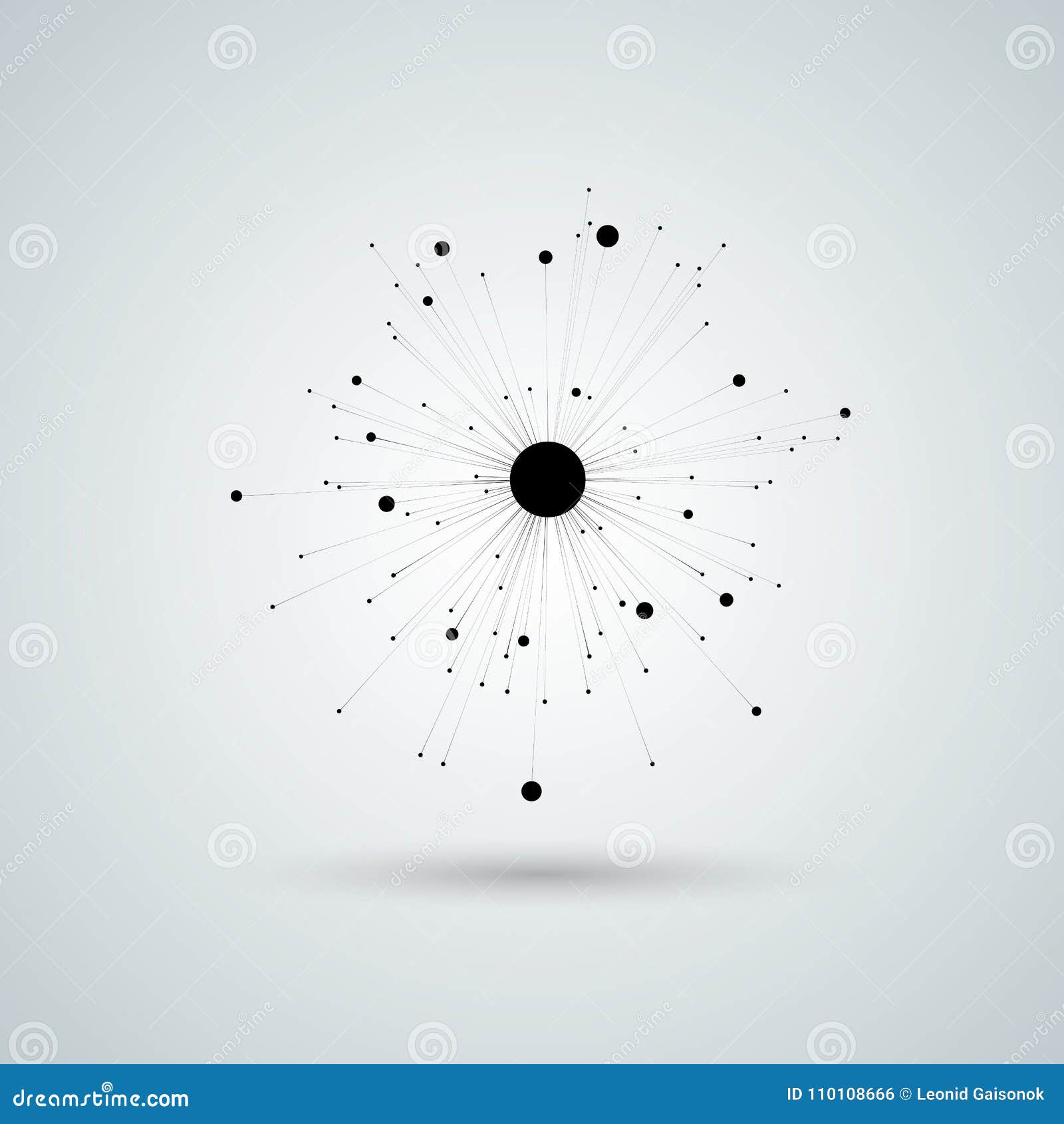 Vector Dots and Lines Connect Design with Circle Place Stock Vector ...