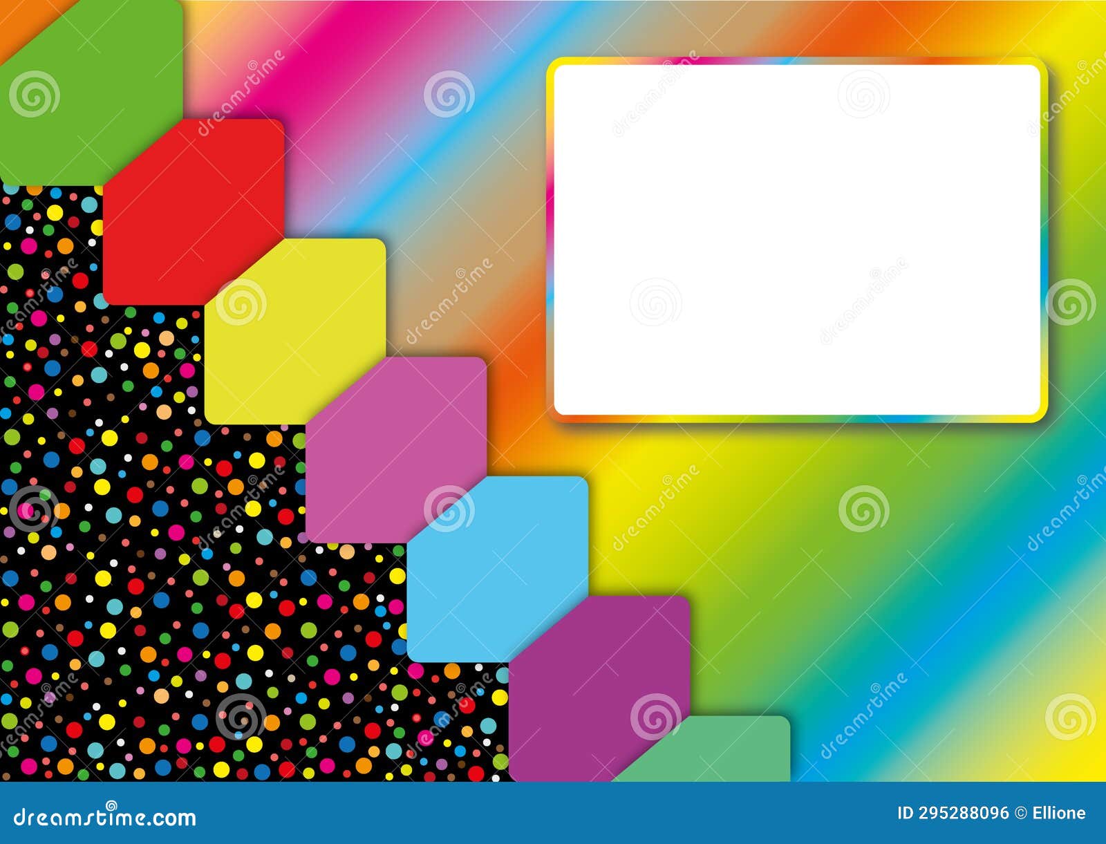 Vector Dotted Banner, Colorful Background with Rainbow. Stock ...