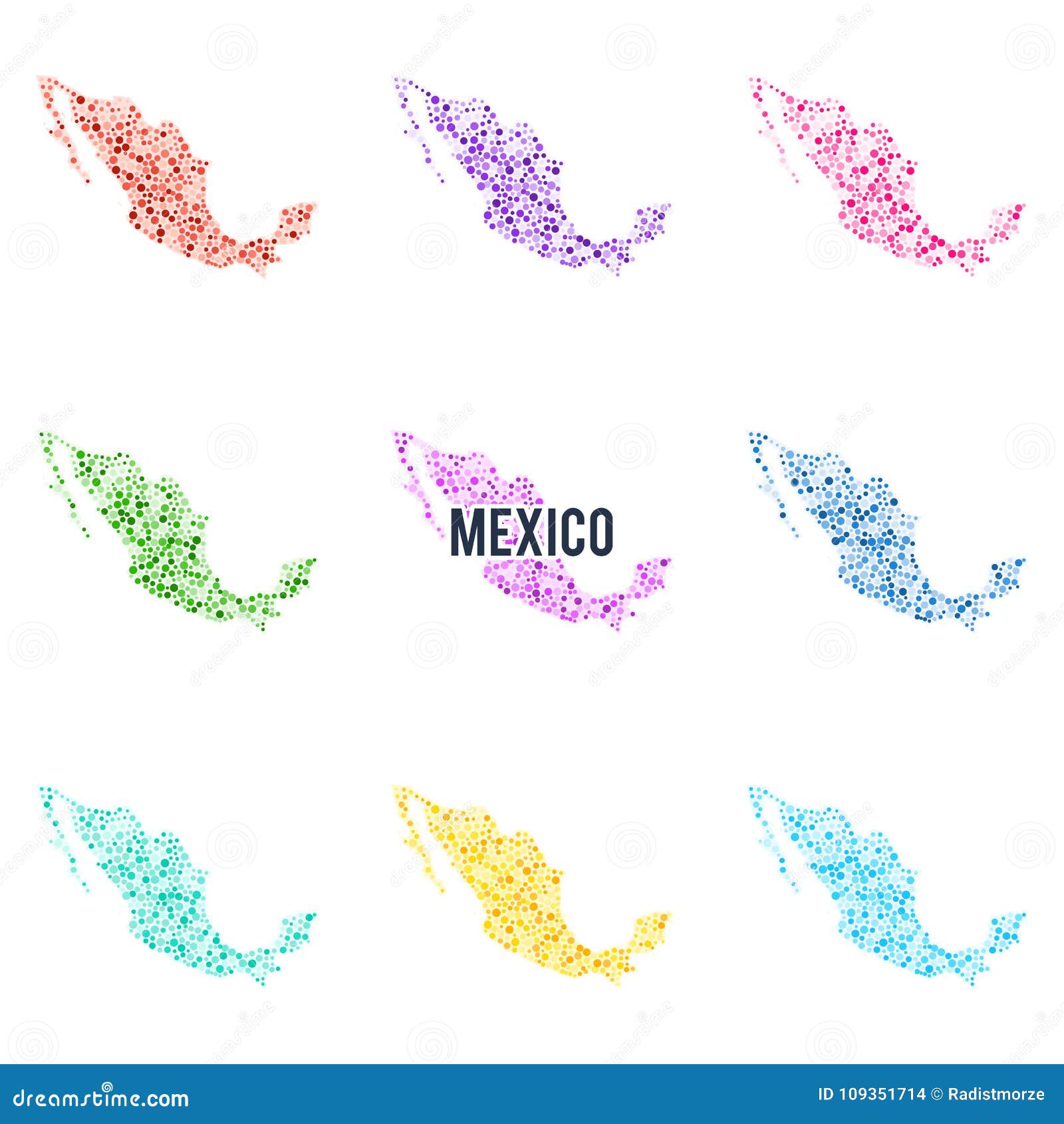 Vector Dotted Colourful Map of Mexico. Stock Illustration ...