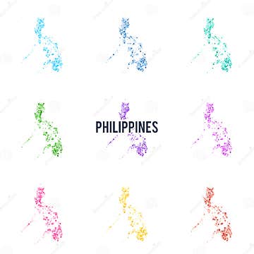 Vector Dotted Colourful Map of Philippines. Stock Illustration ...
