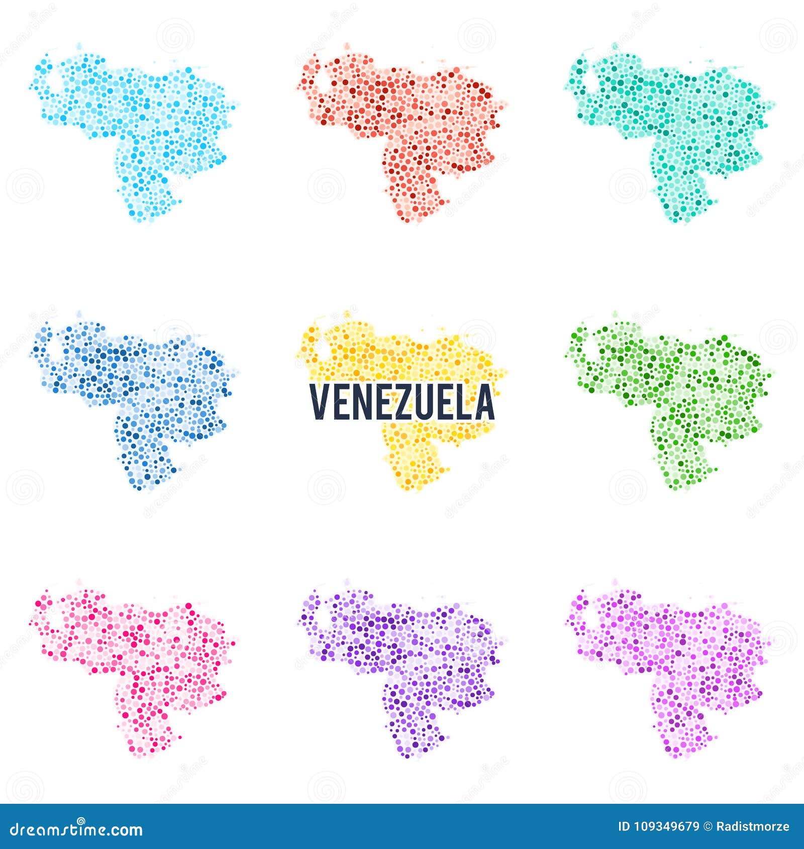 Vector Dotted Colourful Map of Venezuela. Stock Illustration ...