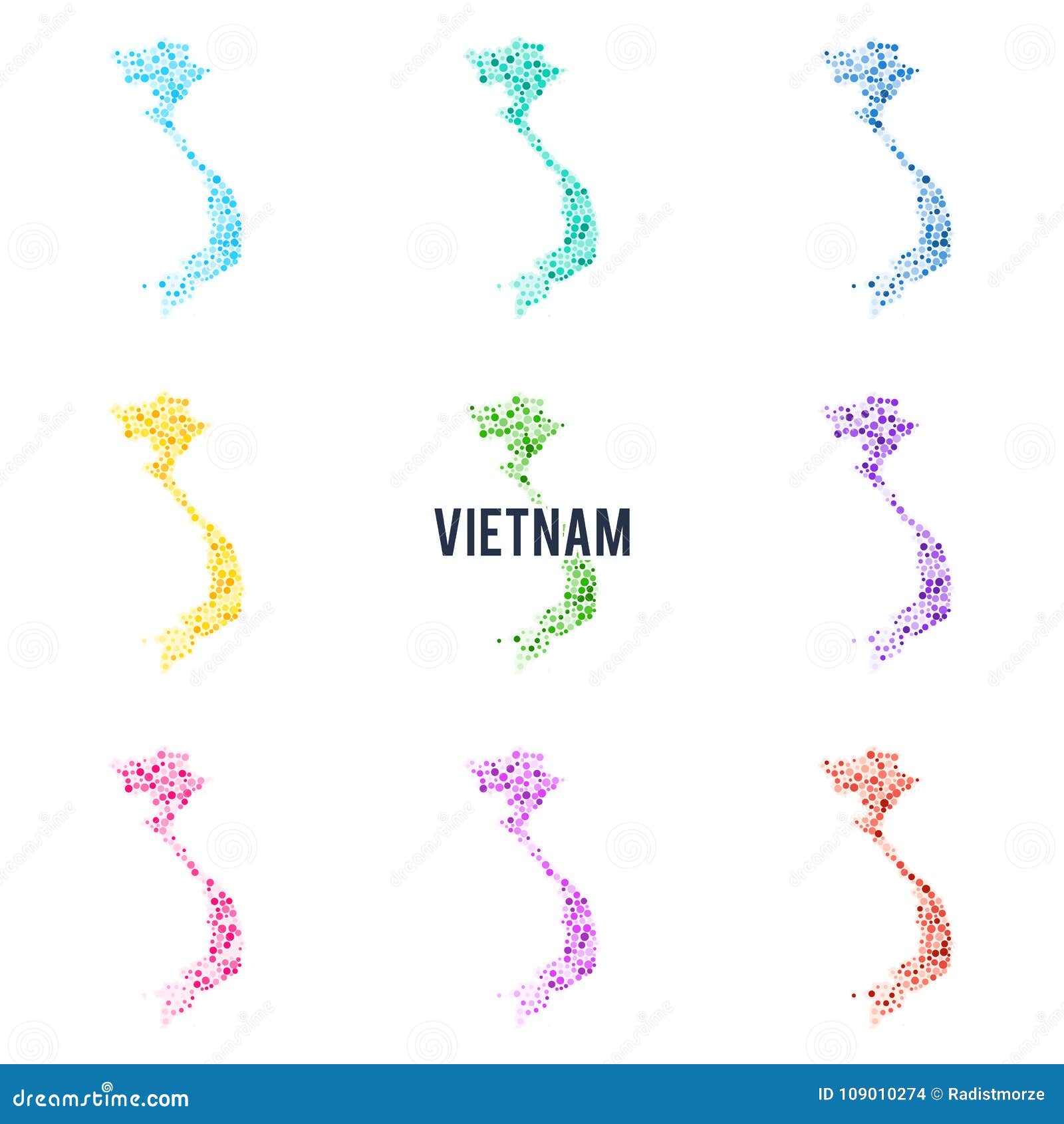 Vector Dotted Colourful Map of Vietnam. Stock Illustration ...