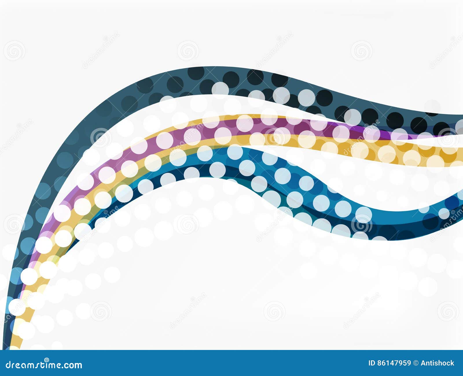 Vector dotted curve waves stock vector. Illustration of color - 86147959