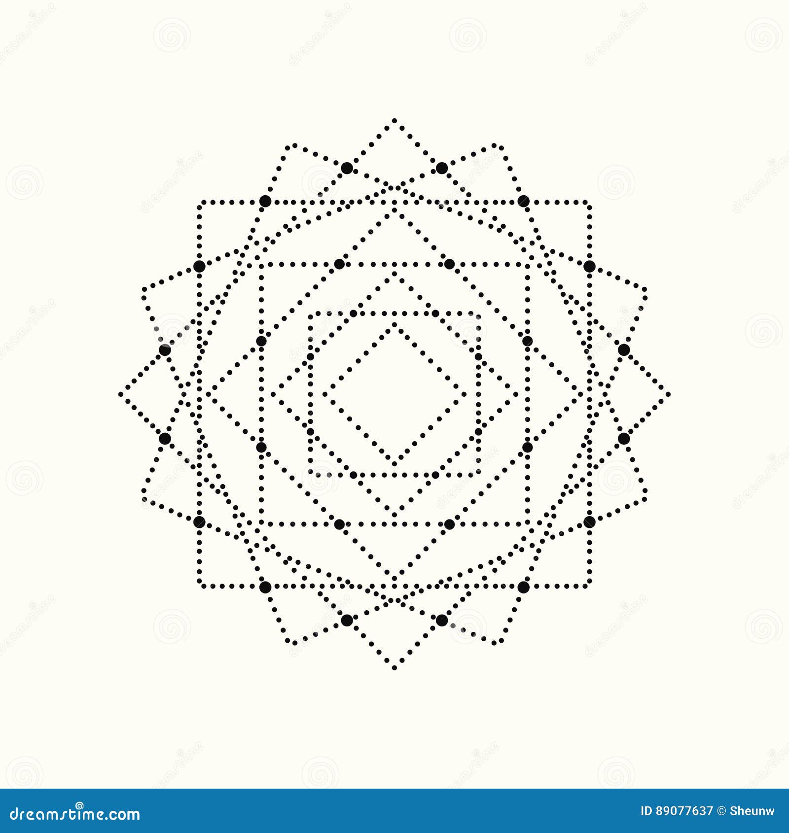 Vector Dotted Geometric Shape. Stock Vector - Illustration of icon ...