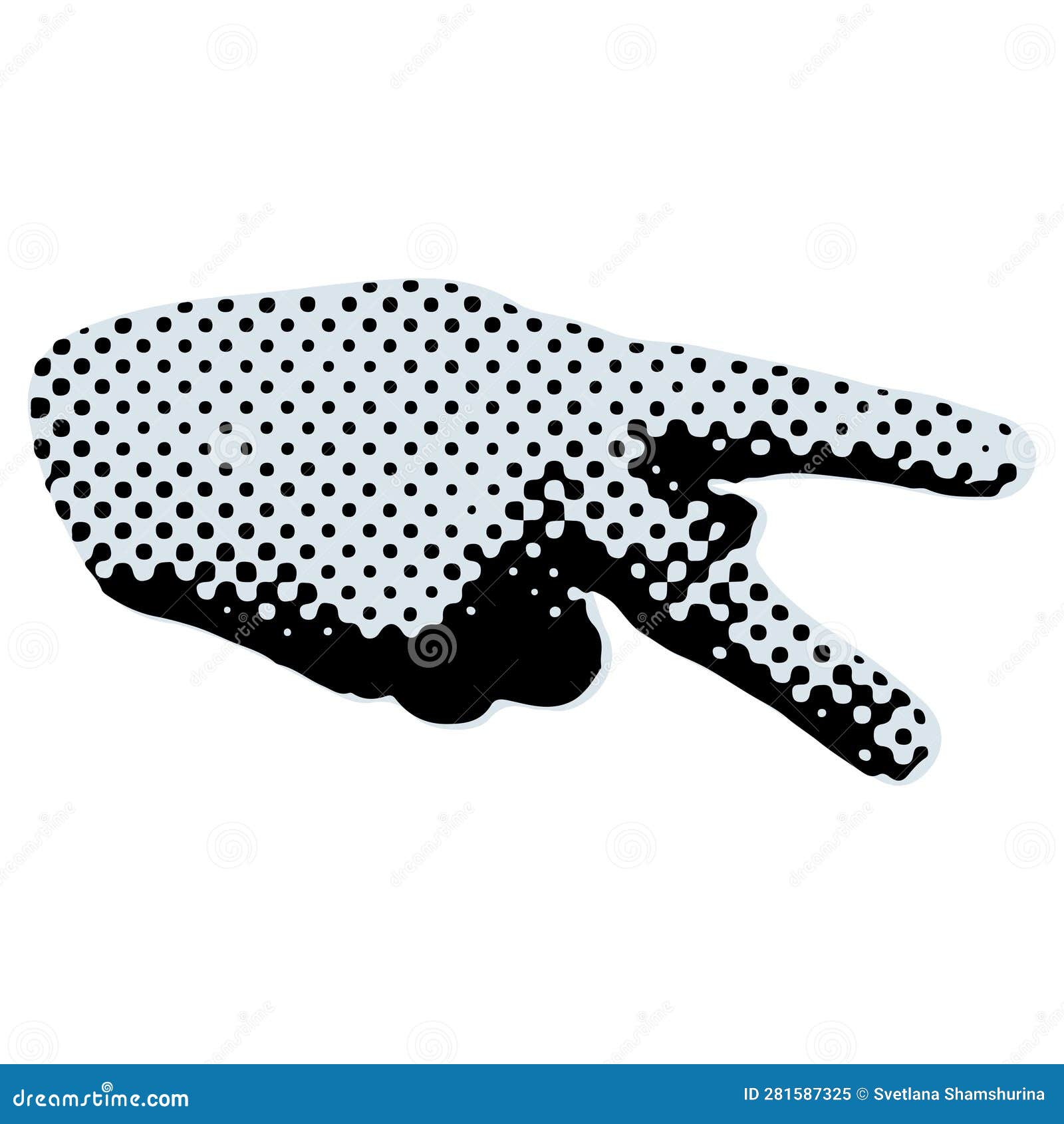 Vector Dotted Halftone Hand with Sign Language Gesture Stock ...