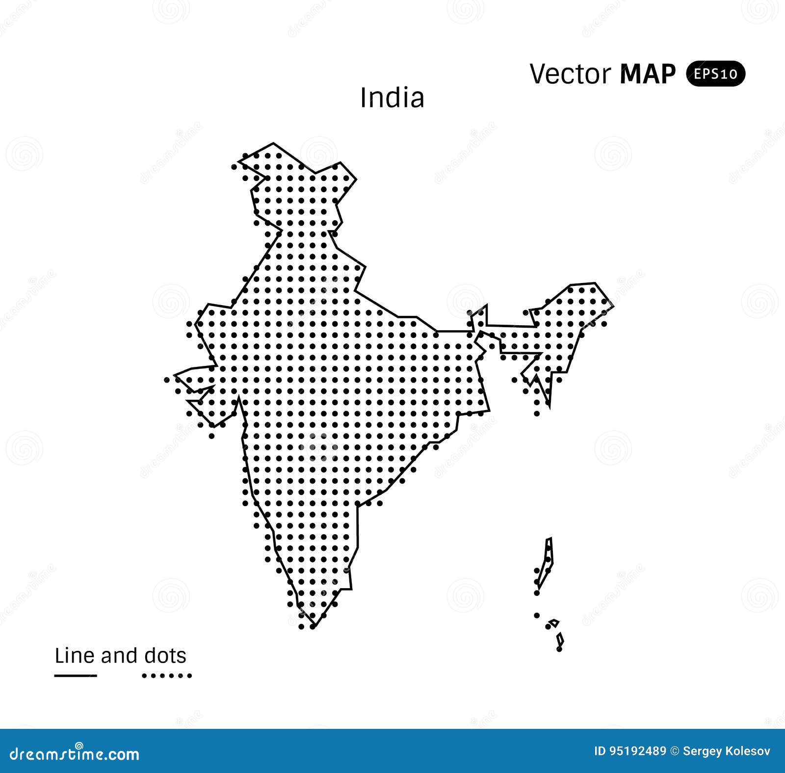 Dotted India Map With Blue Version Cartoon Vector | CartoonDealer.com ...