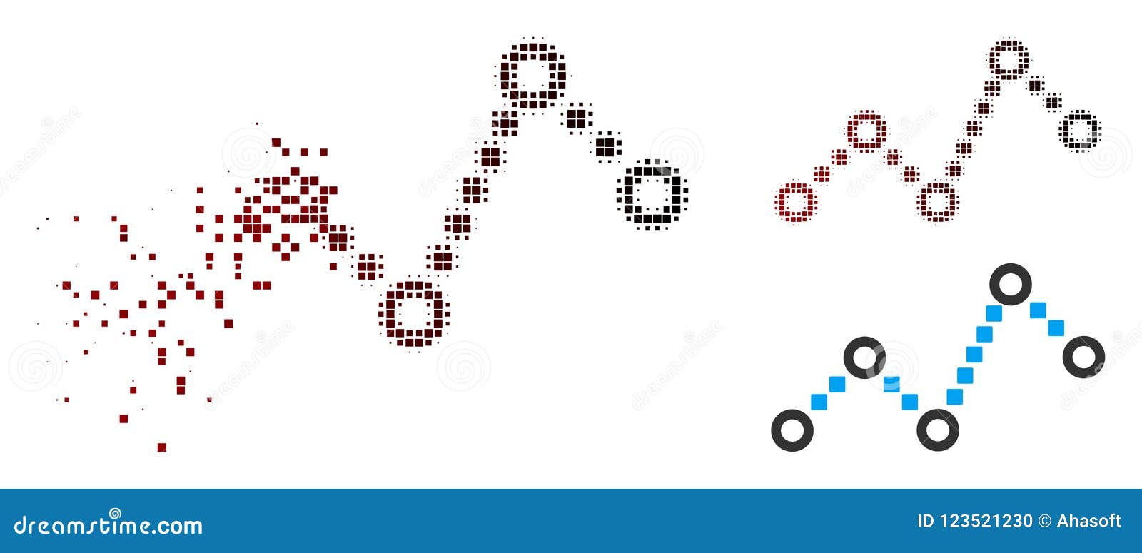 Dispersed Pixel Halftone Dotted Line Icon Stock Vector - Illustration ...