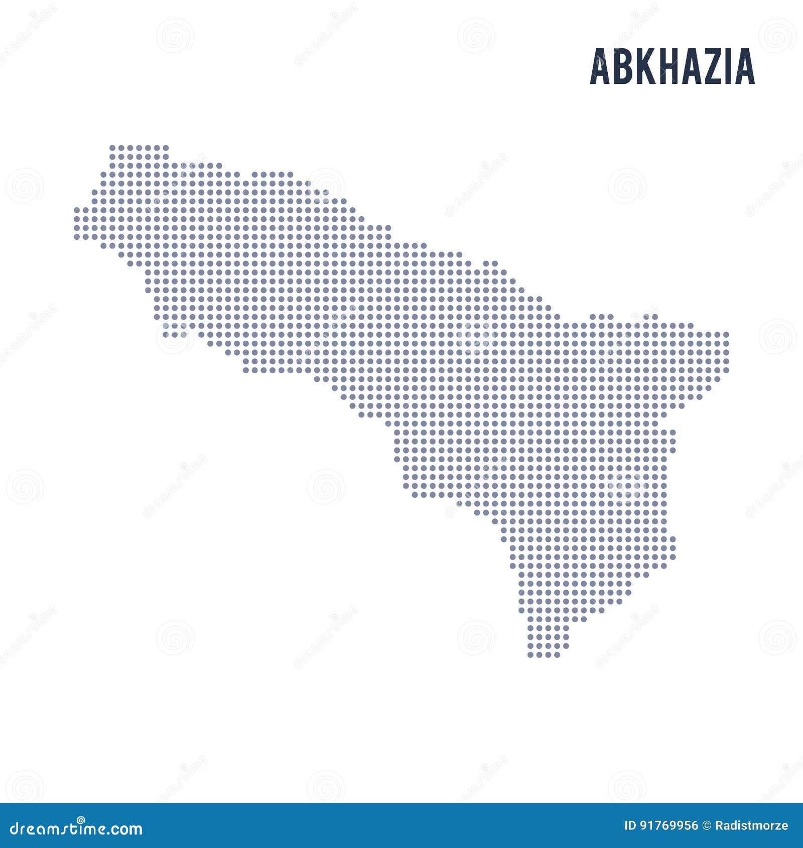 Abkhazia - Map Isolated On White Background With Water And Roads ...