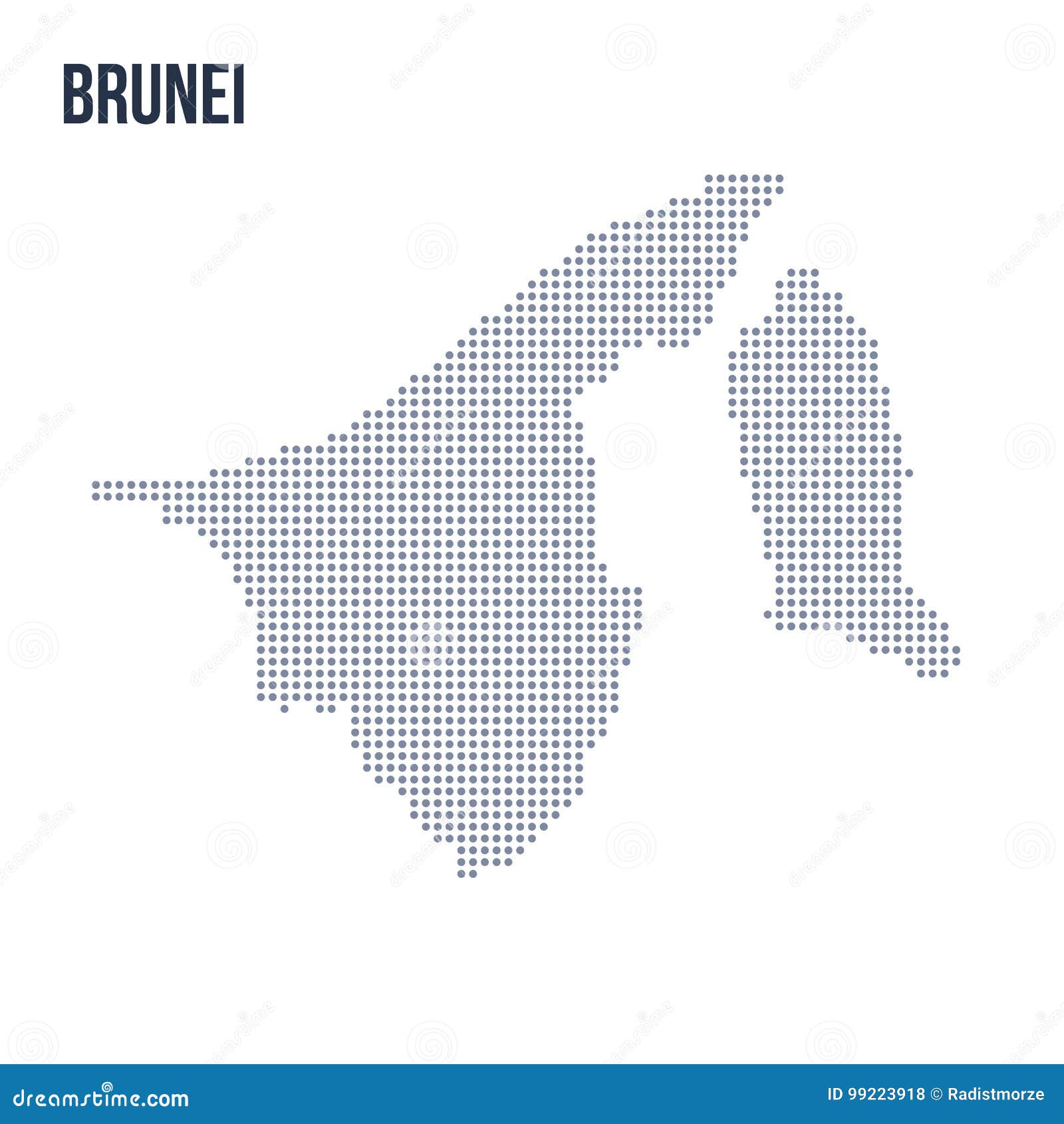 Vector Dotted Map of Brunei Isolated on White Background . Stock ...
