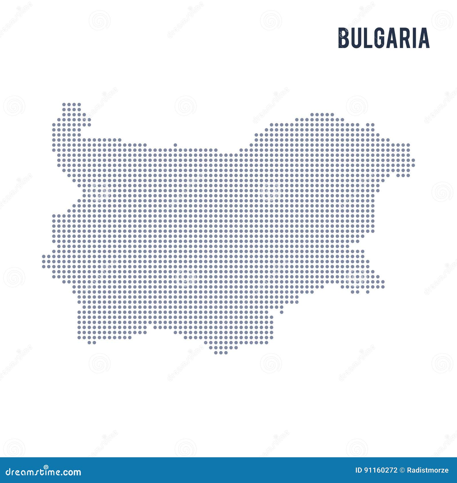 Vector Dotted Map of Bulgaria Isolated on White Background . Stock ...