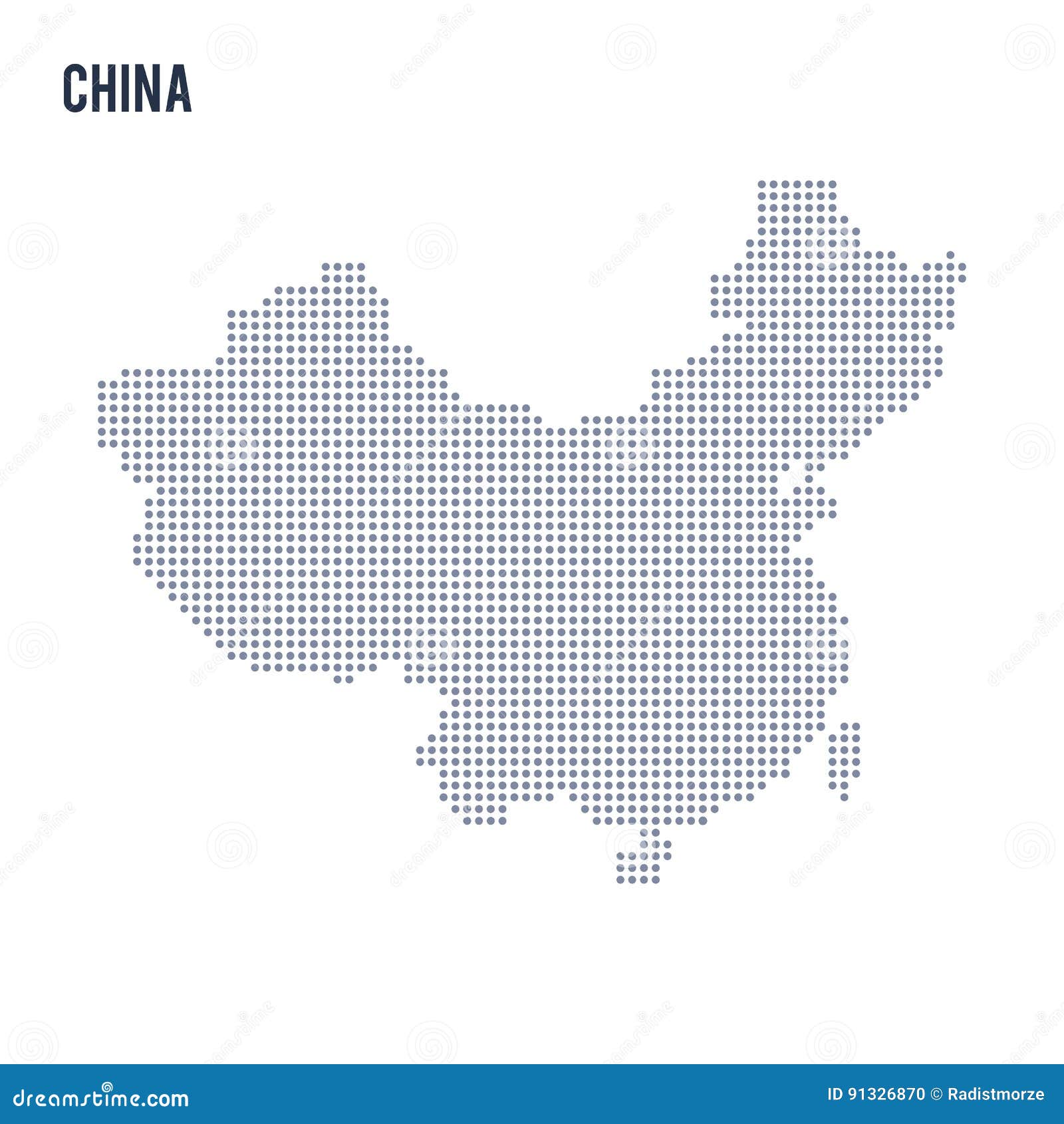 China Map, Isolated White Background, Red China Map With National Flag ...