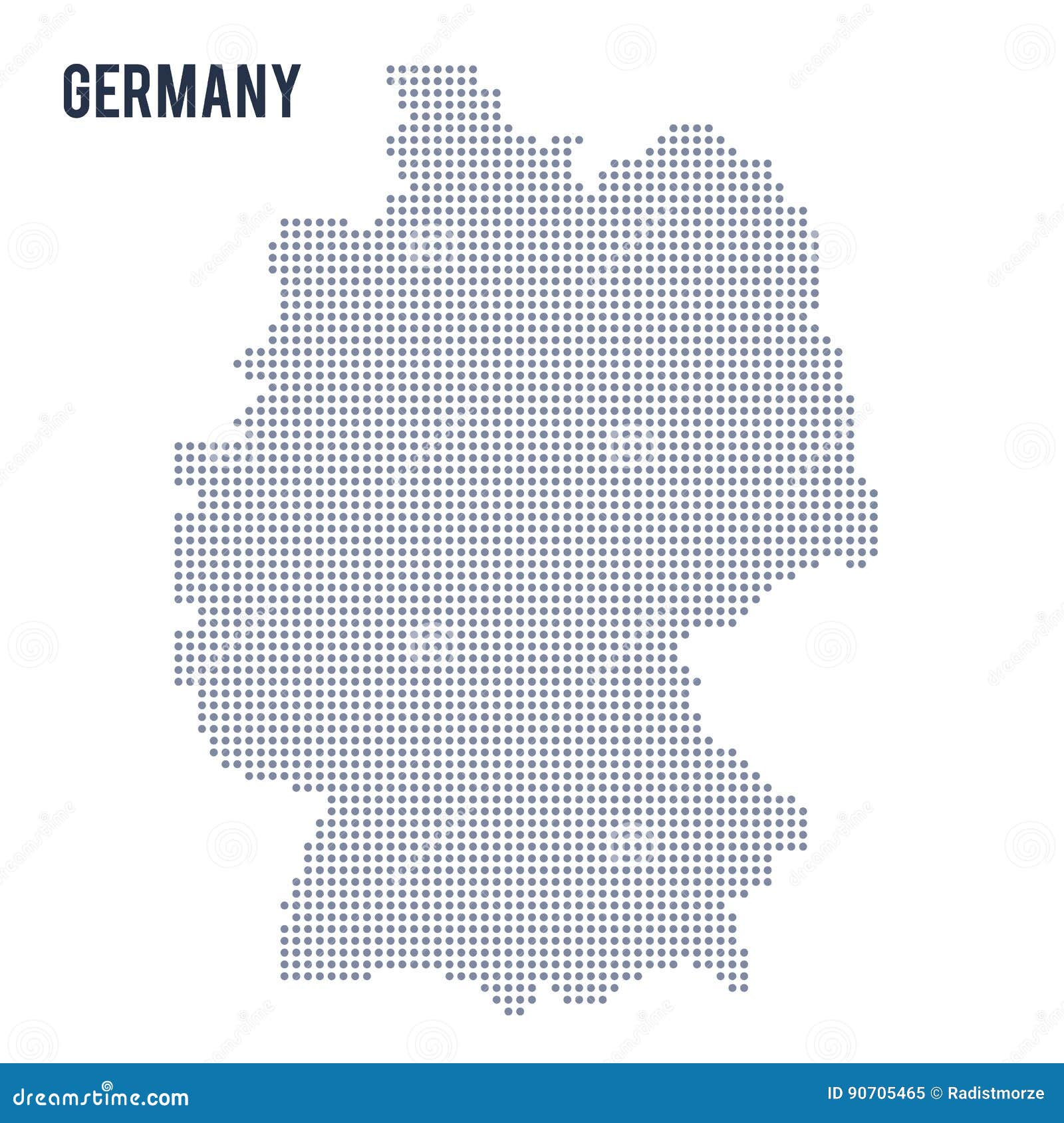 Vector Dotted Map of Germany Isolated on White Background . Stock ...
