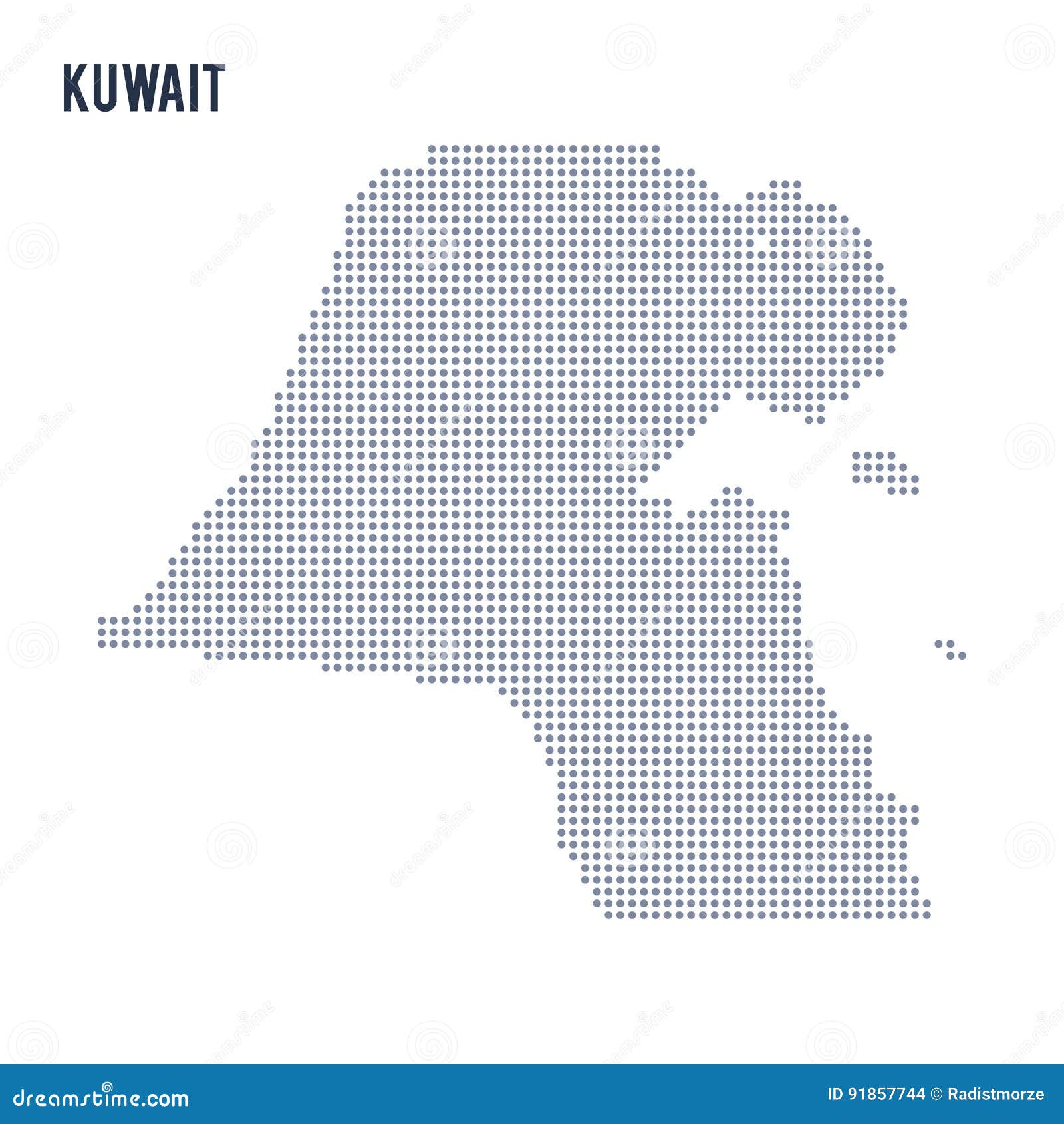Vector Dotted Map of Kuwait Isolated on White Background . Stock Vector ...