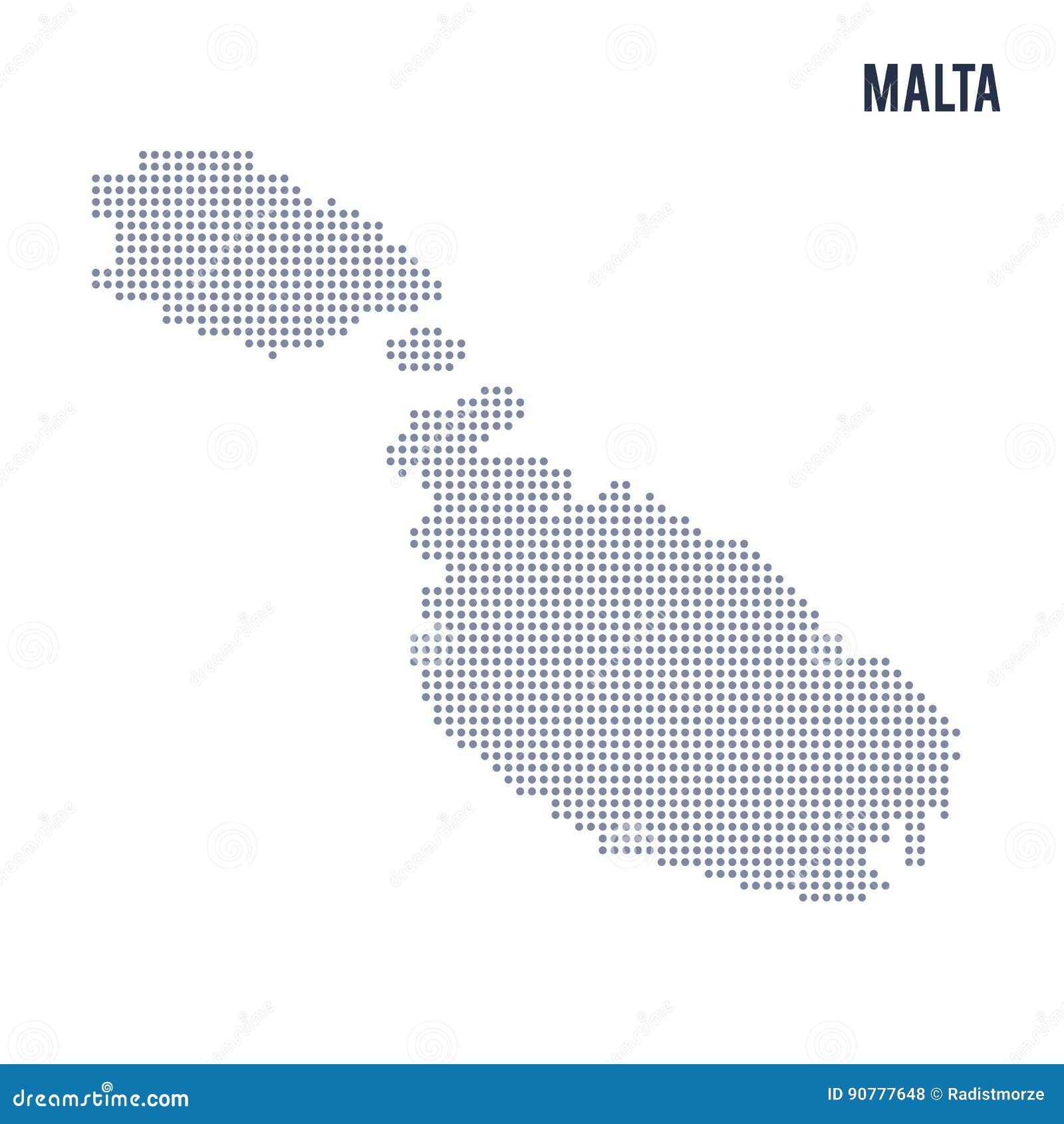 Vector Dotted Map Of Malta Isolated On White Background Stock Vector