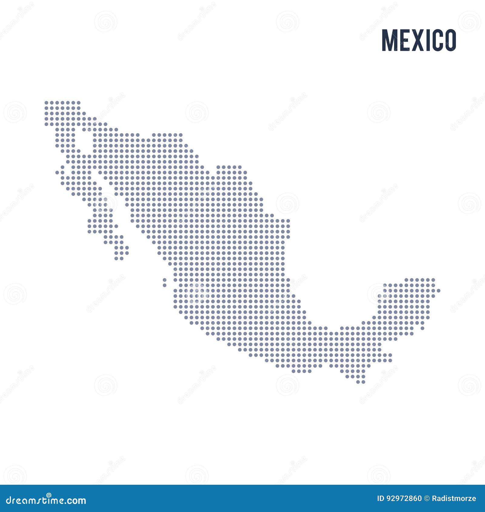 Vector Dotted Map of Mexico Isolated on White Background . Stock ...