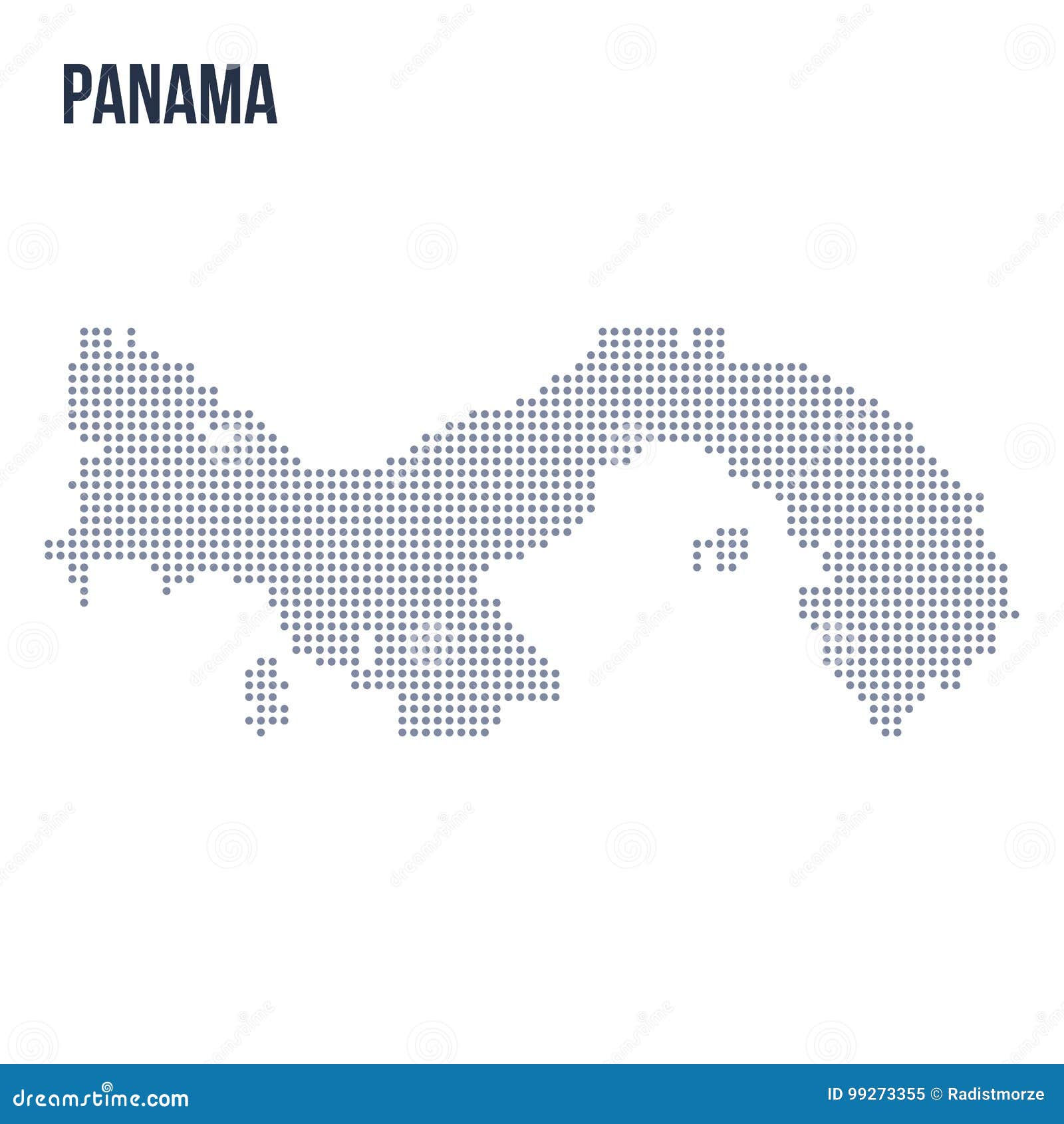 Vector Dotted Map of Panama Isolated on White Background . Stock ...