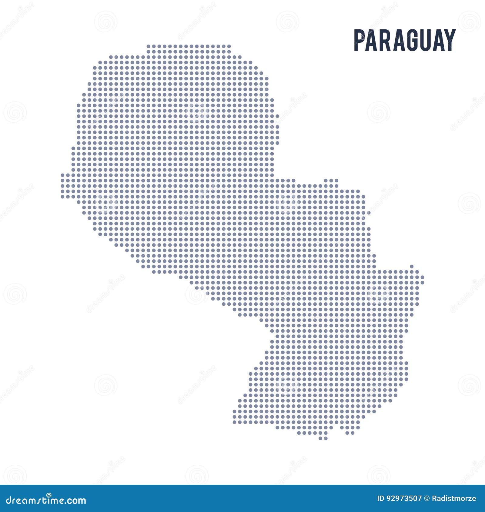 Vector Dotted Map of Paraguay Isolated on White Background . Stock ...