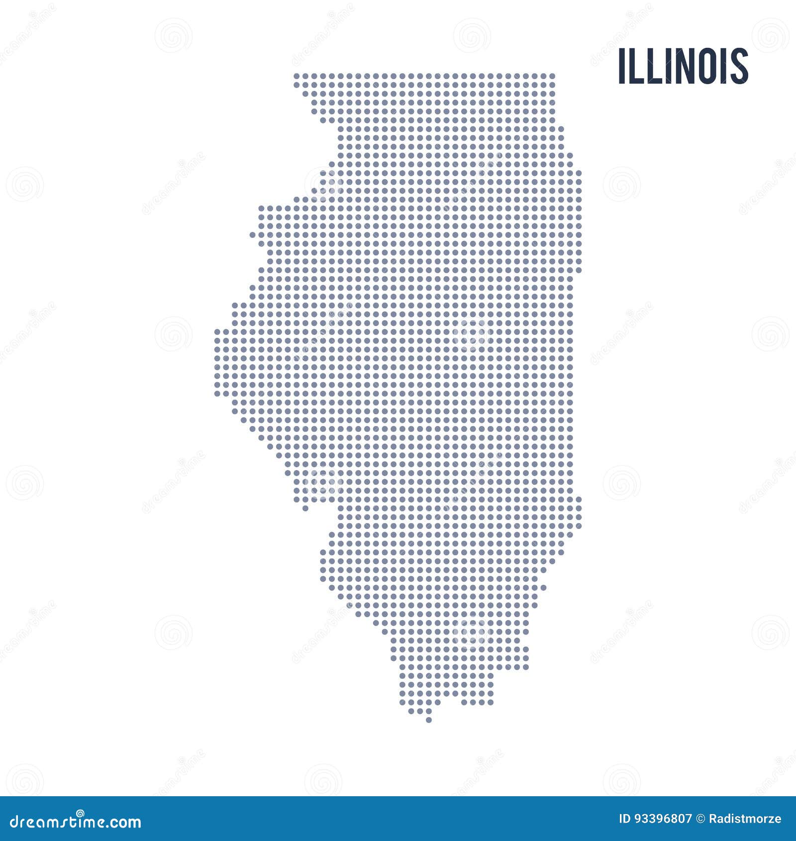 Vector Dotted Map State of Illinois Isolated on White Background ...