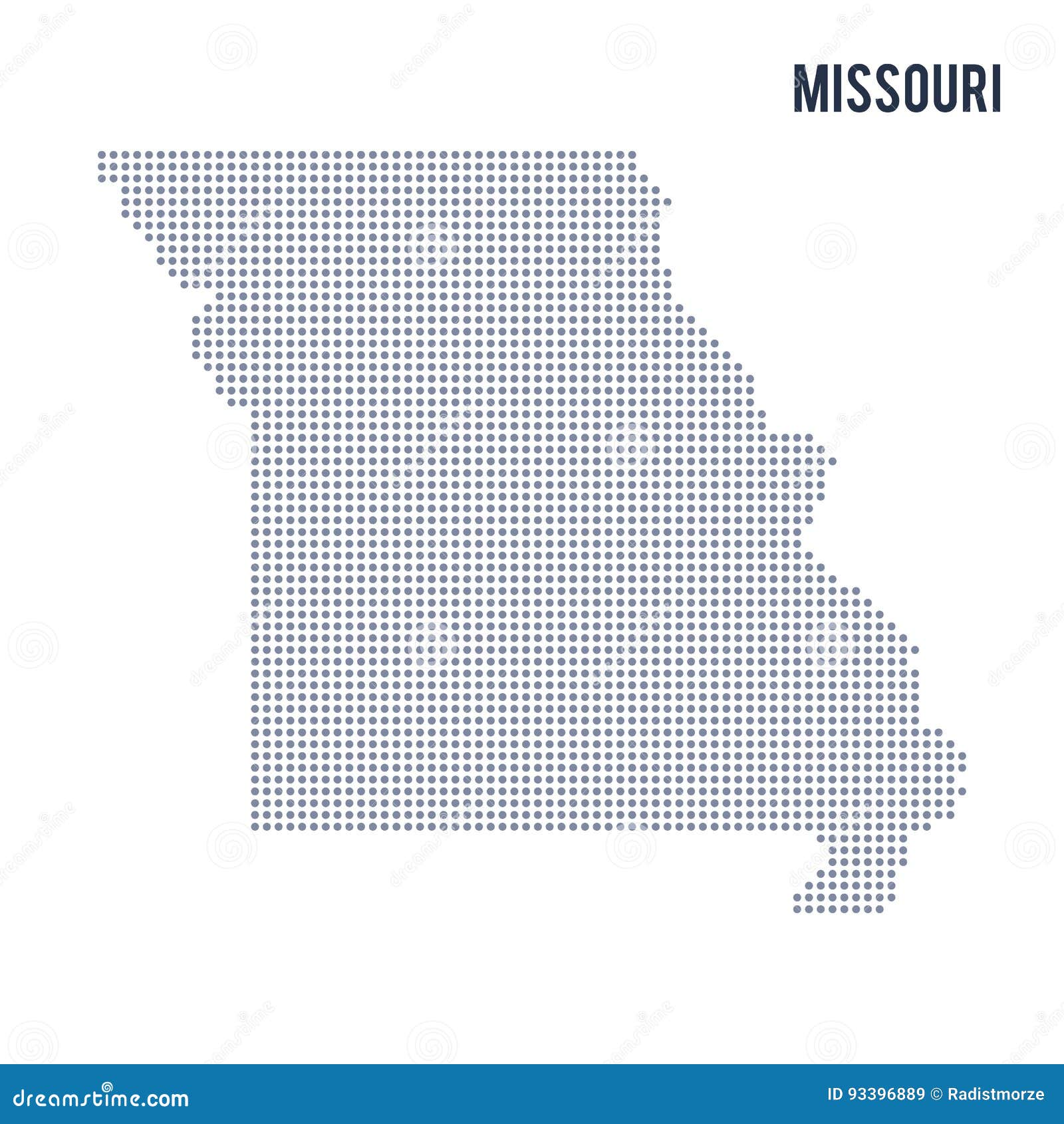 Vector Dotted Map State of Missouri Isolated on White Background ...