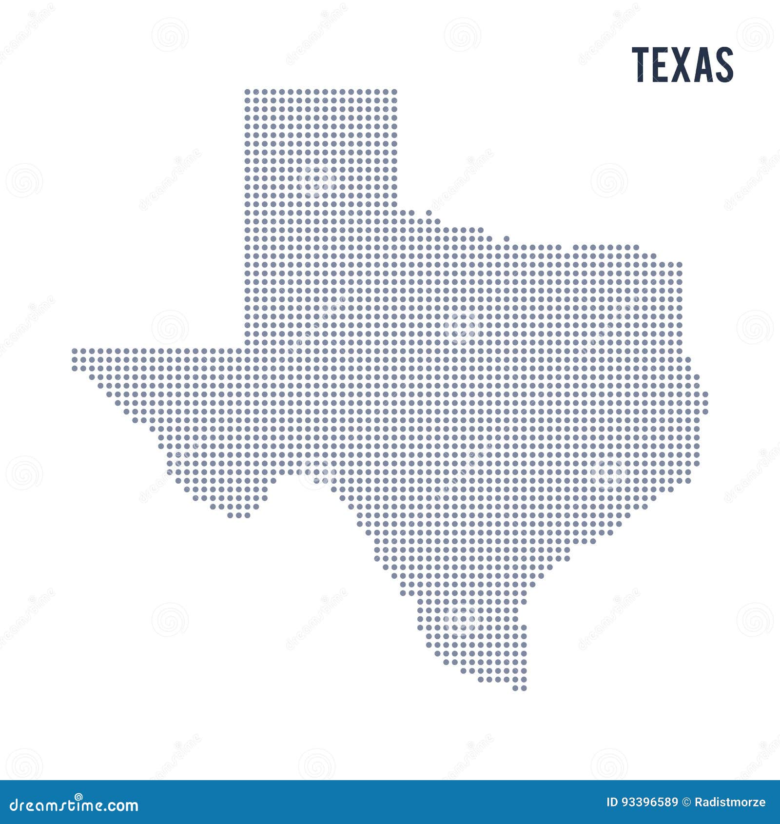 Vector Dotted Map State of Texas Isolated on White Background . Stock ...