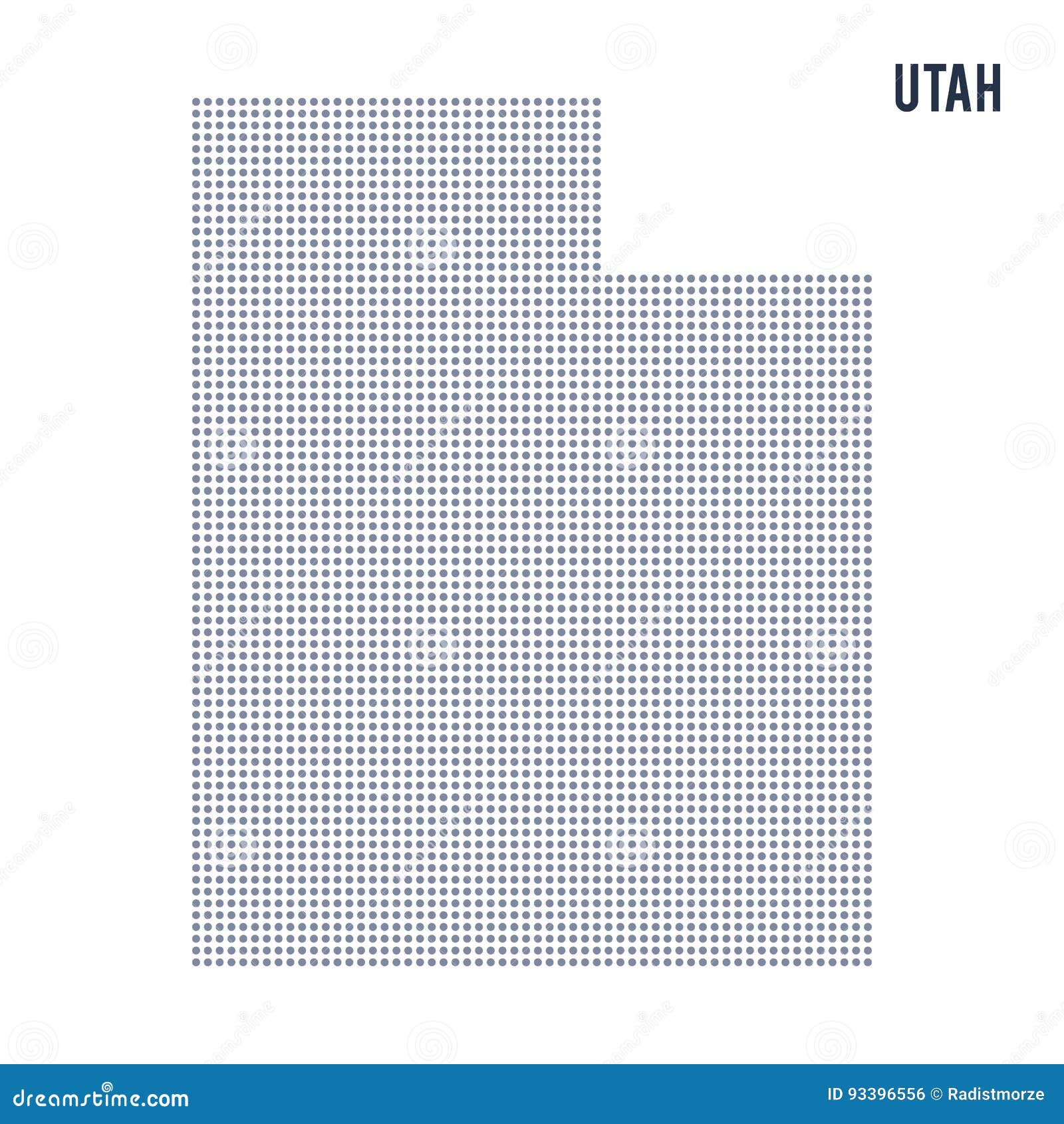 Vector Dotted Map State of Utah Isolated on White Background . Stock ...