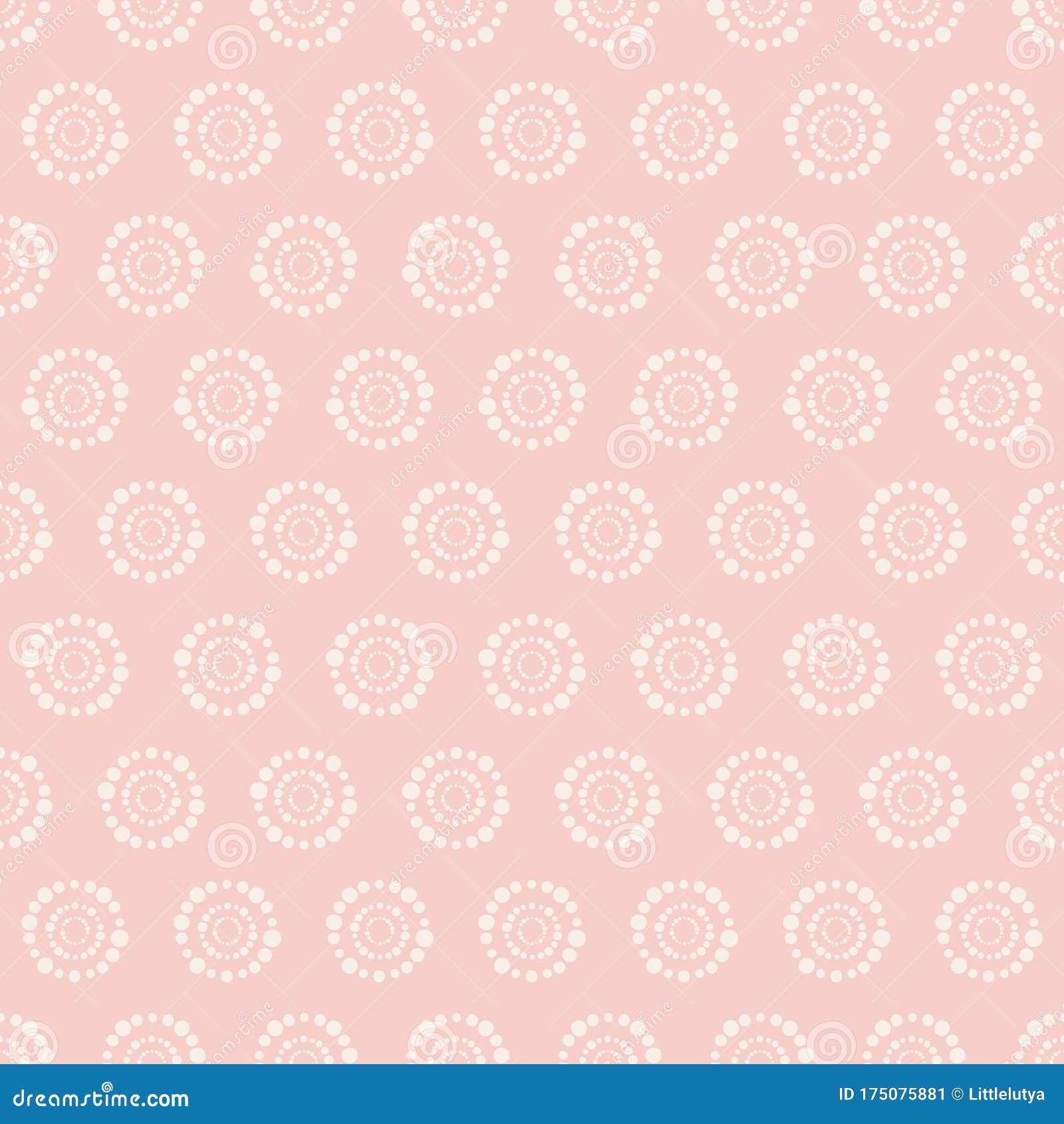 Vector Dotted Pink Pale Circles Seamless Pattern Background Stock ...