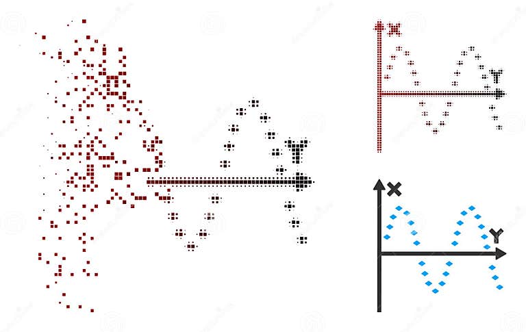 Sparkle Pixel Halftone Dotted Sine Plot Icon Stock Vector ...