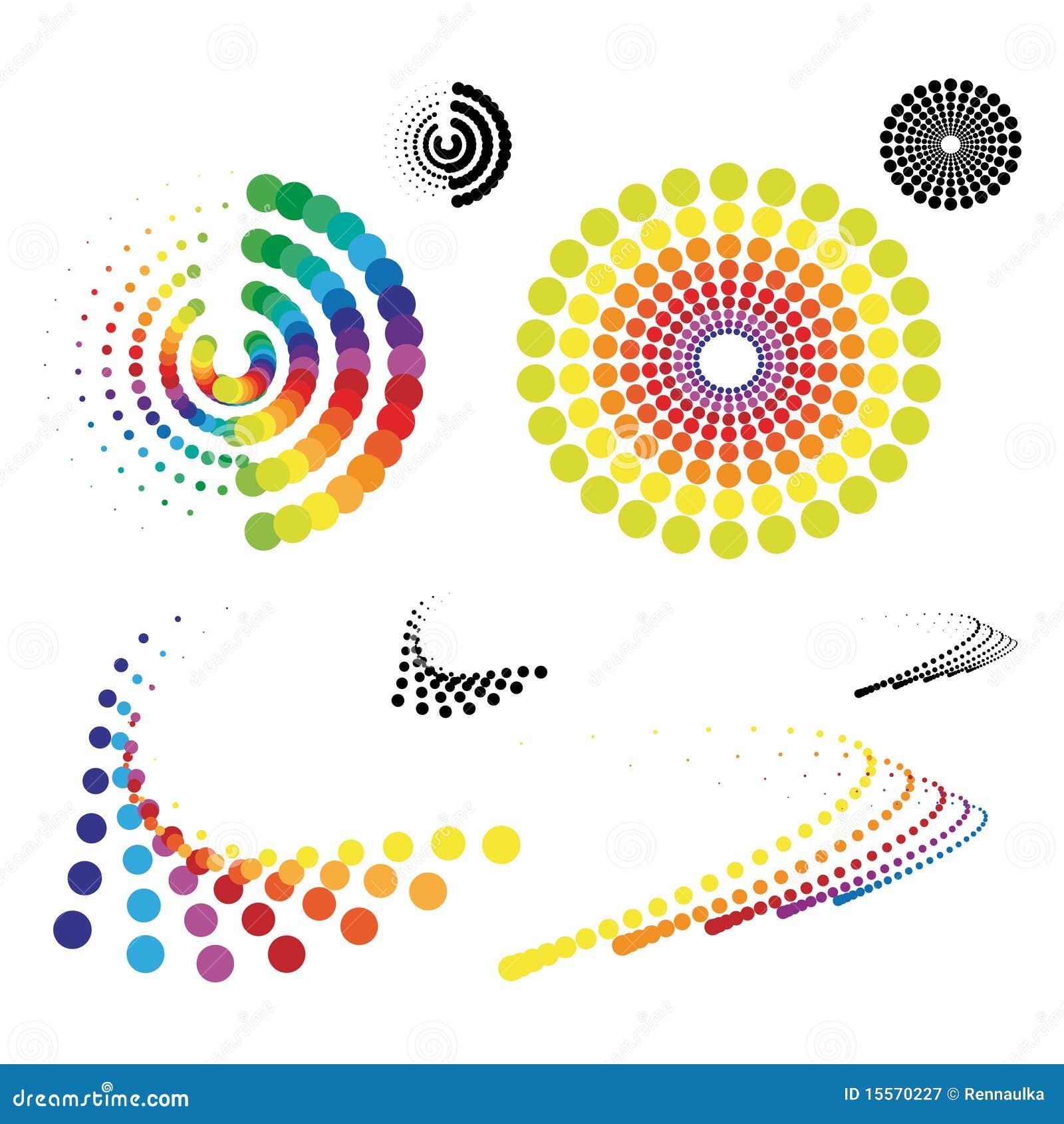 Vector dotted symbols stock vector. Illustration of round - 15570227