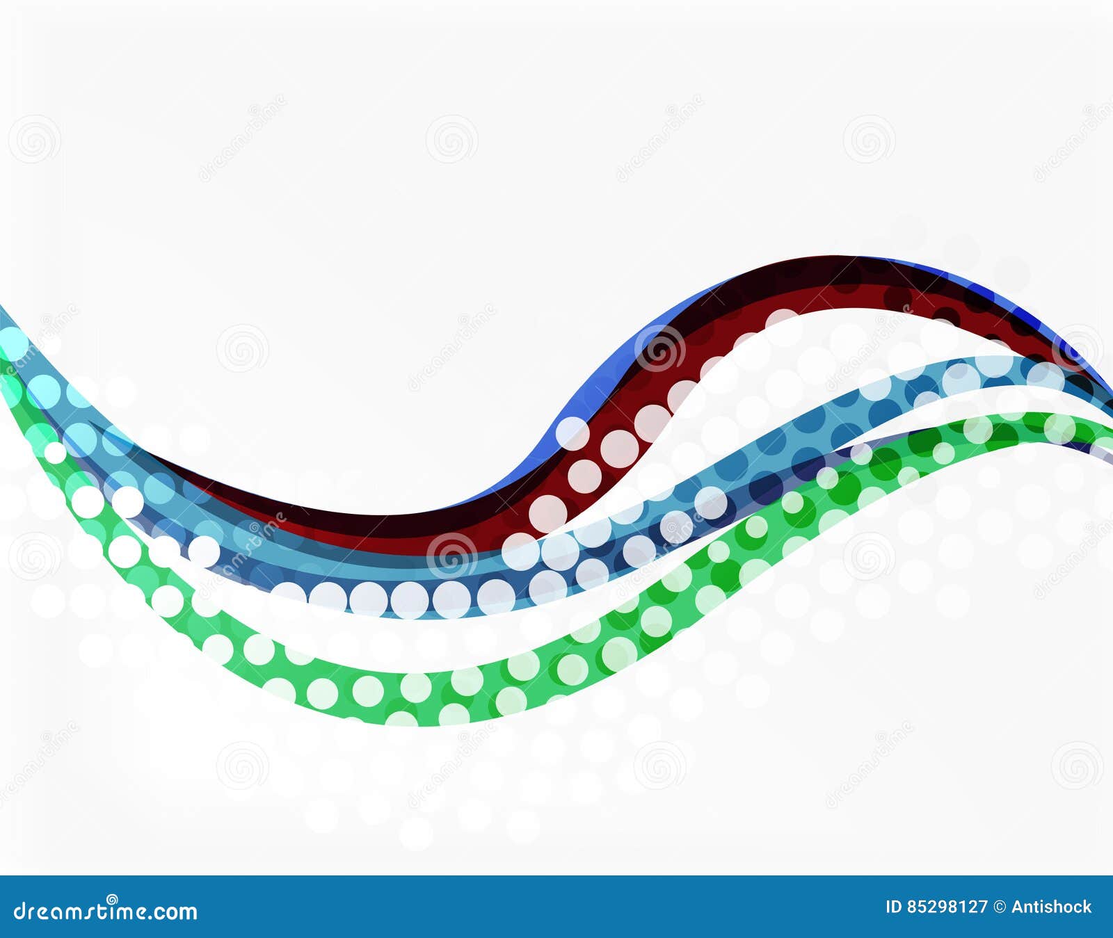 Vector Dotted Wave Template Stock Vector - Illustration of print, green ...