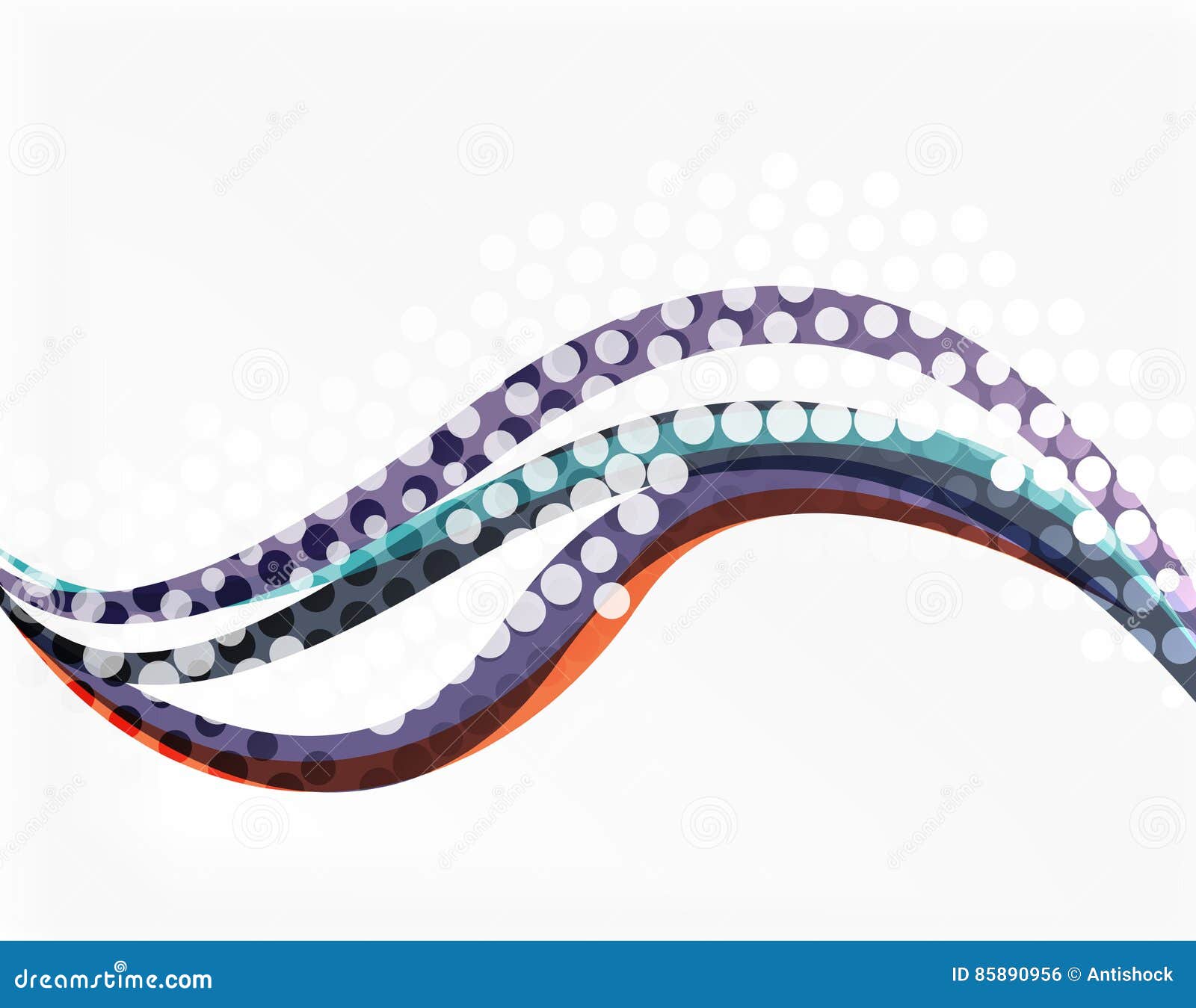 Vector Dotted Wave Template Stock Vector - Illustration of blue, modern ...